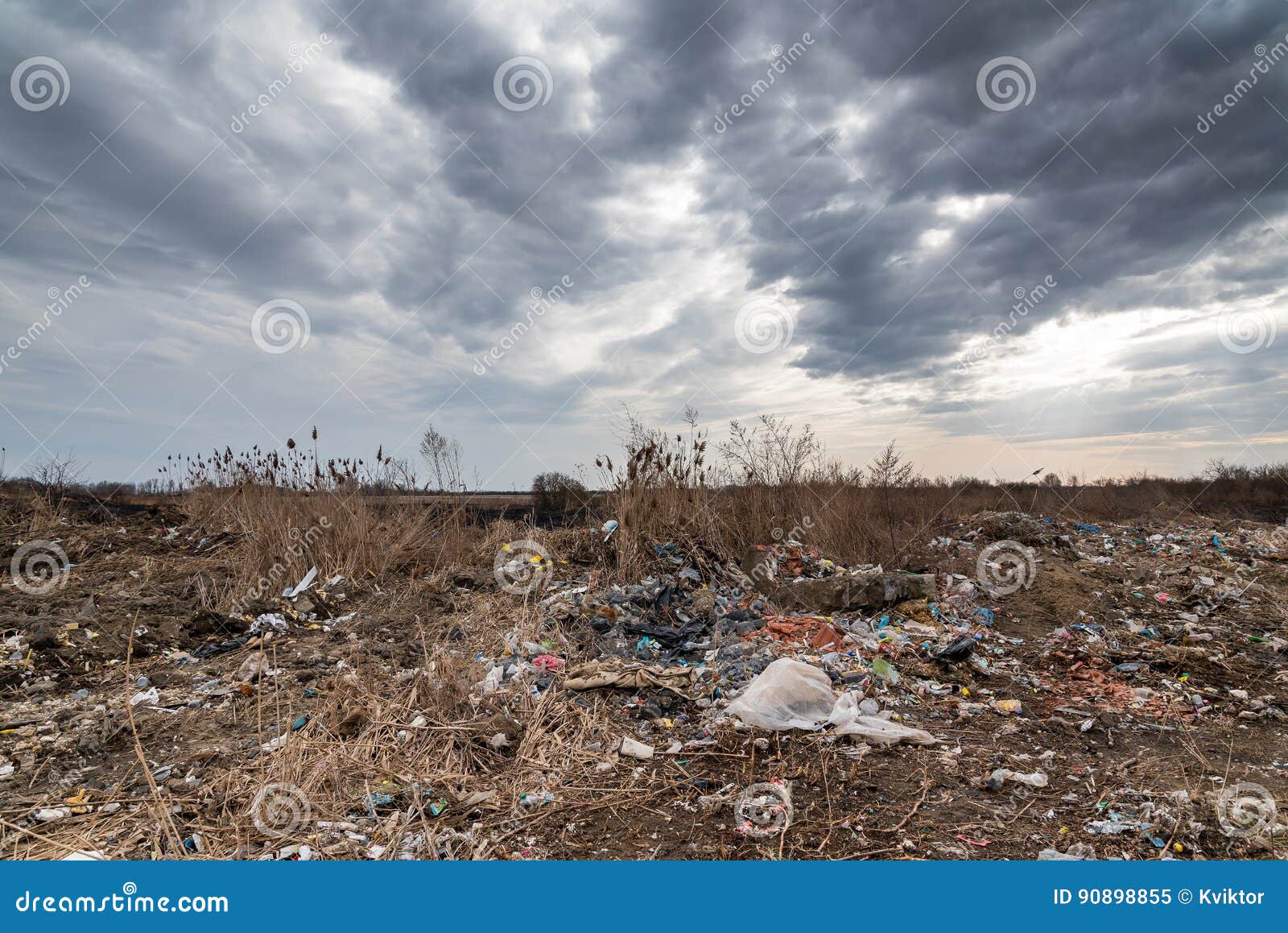 Trash Polluting Environment Stock Image - Image of dump, messy: 90898855