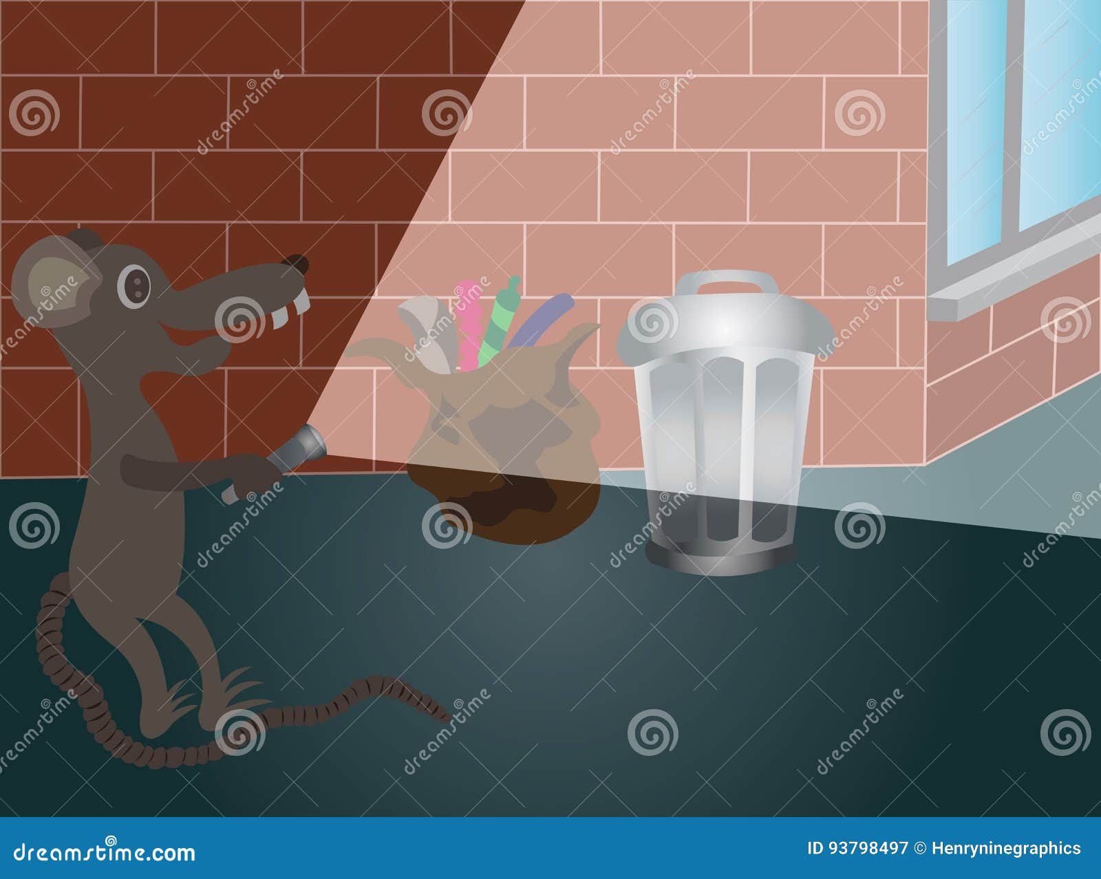 Trash rat stock vector. Illustration of litter, rubbish - 93798497