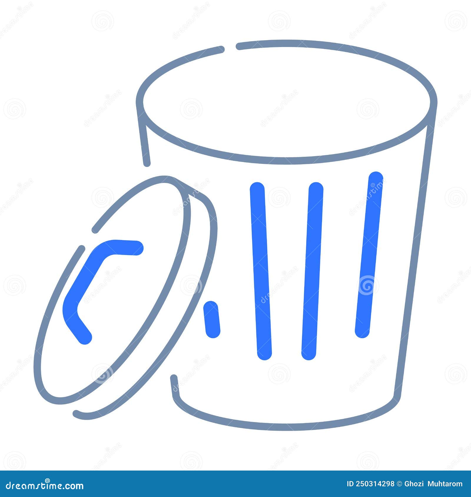 Trash Recycle Empty State Single Isolated Icon with Outline Style Stock ...