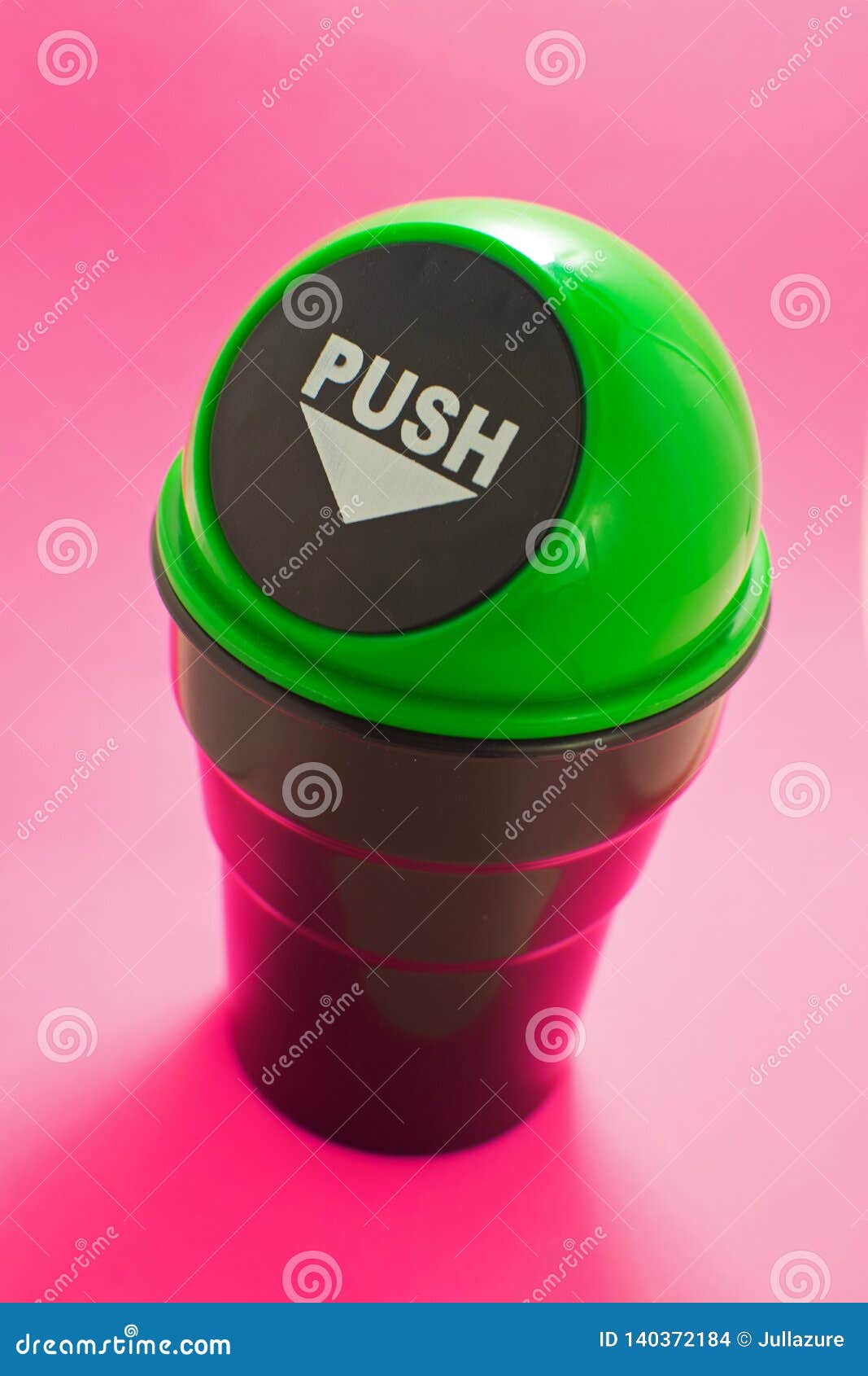 Trash Recycling Container Ecology Concept. Recycle Bin on Table in ...