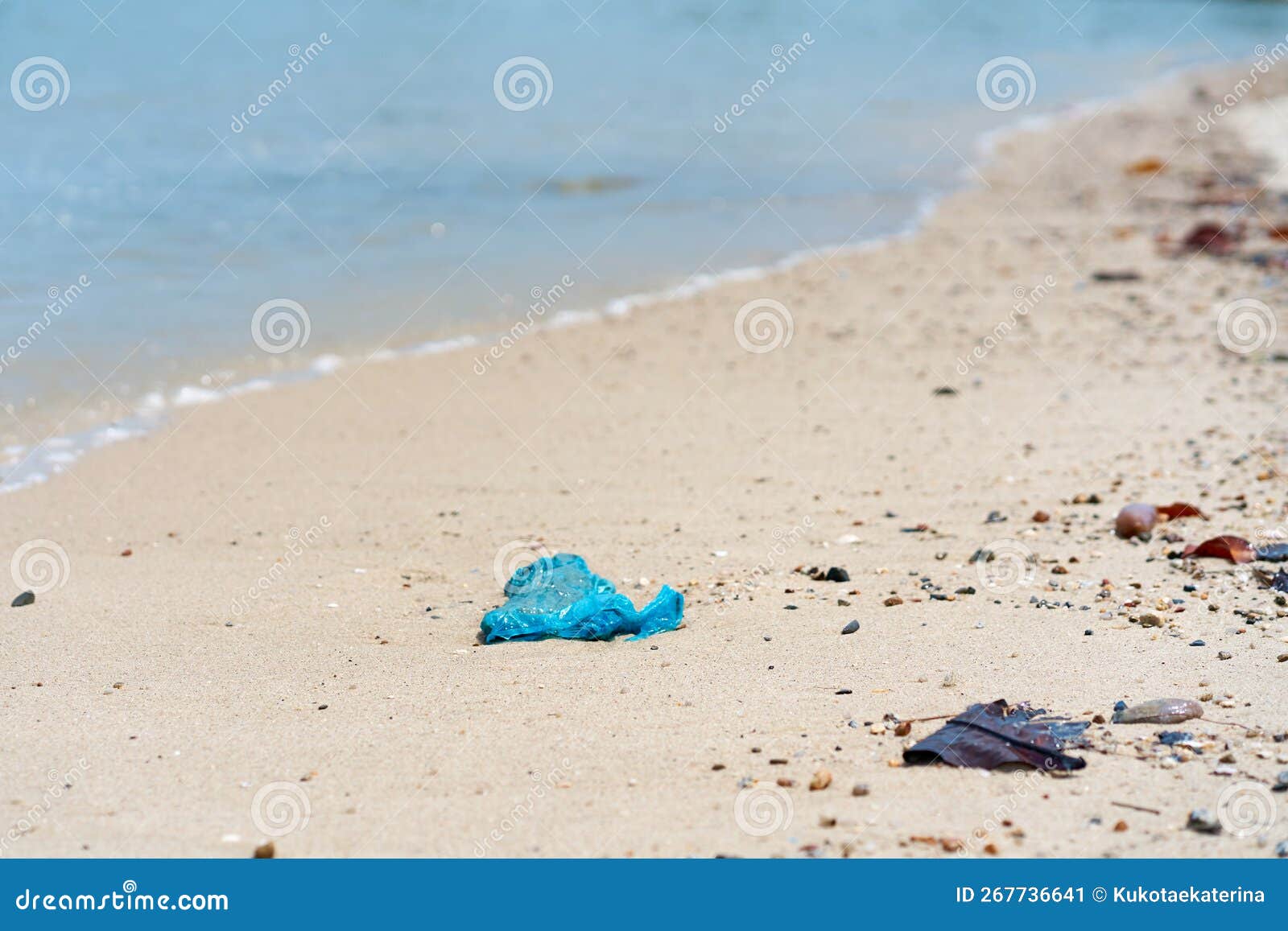 Trash on the Sandy Beach Left by Vacationers Stock Image - Image of ...