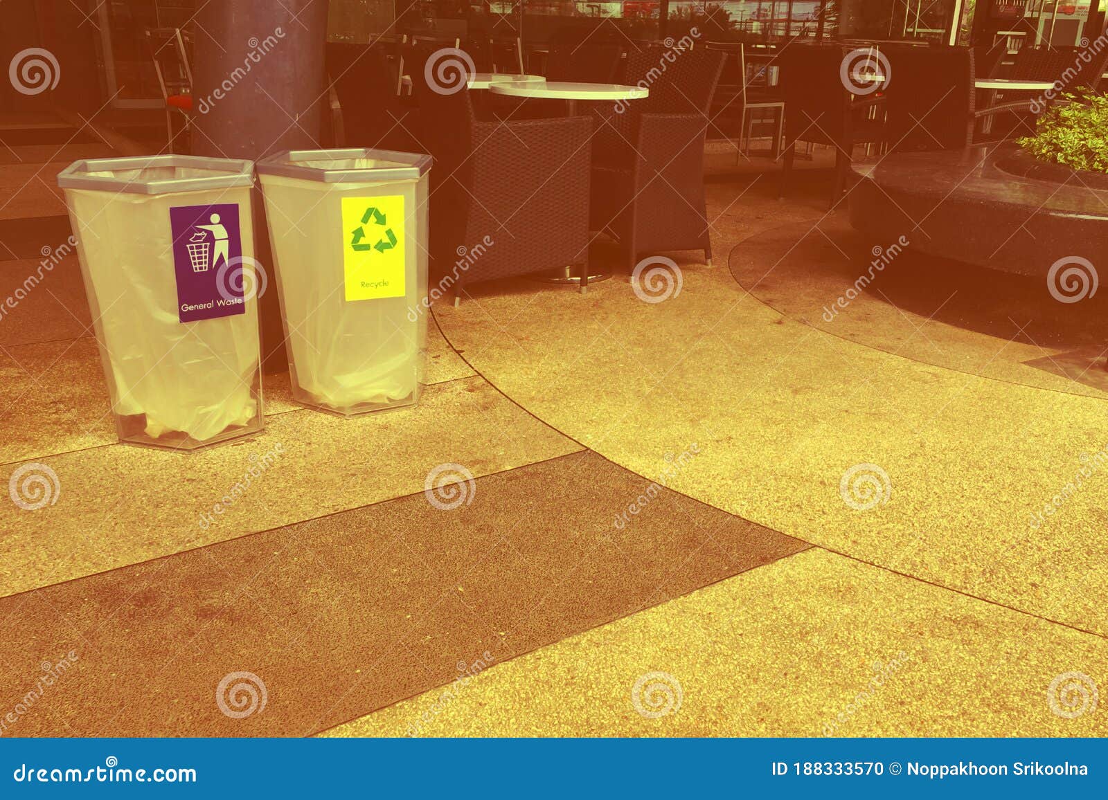 Trash on the Side of the Restaurant in the Mall Stock Photo - Image of ...