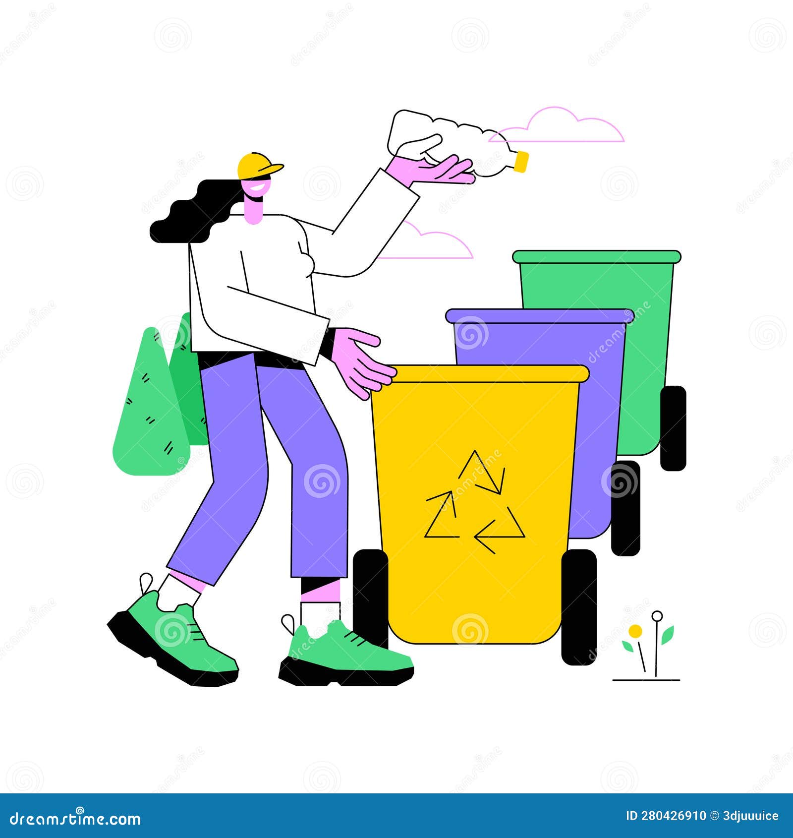 Trash Sorting At Home Isolated Cartoon Vector Illustration ...