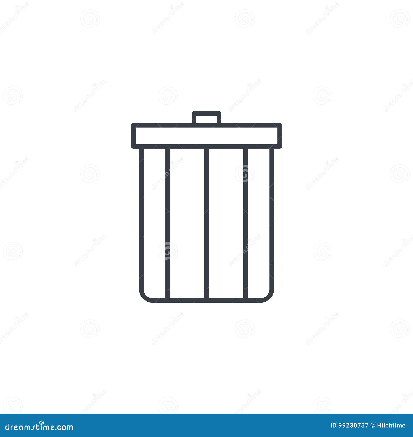 Trash Bin Thin Line Icon, Garbage Outline Vector Logo Illustration ...