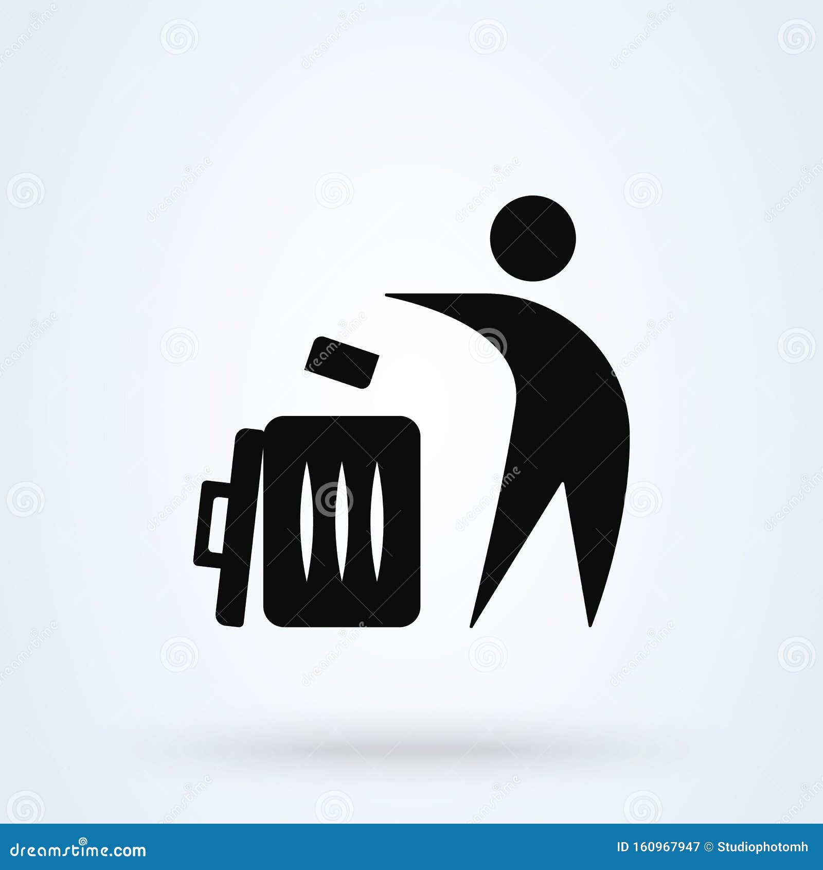 Trash and Tidy Man Symbol. Simple Vector Modern Icon Design ...