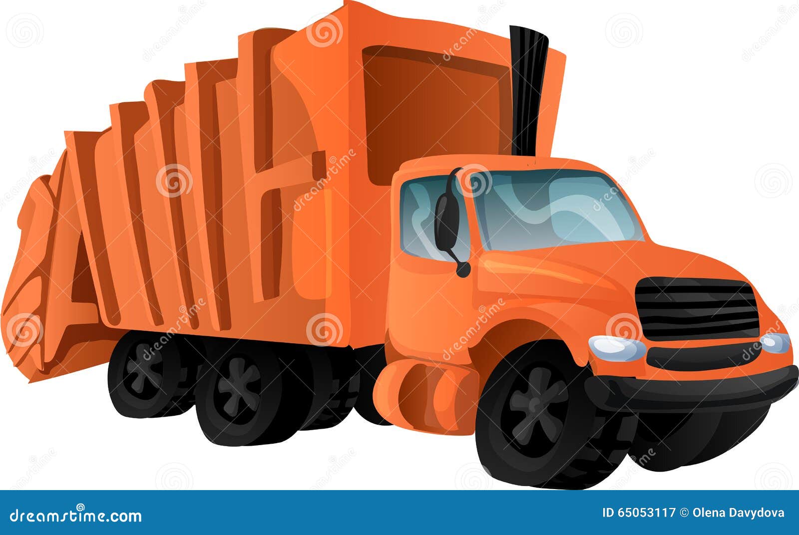 Trash Truck. Vector Illustration Stock Illustration - Illustration of ...