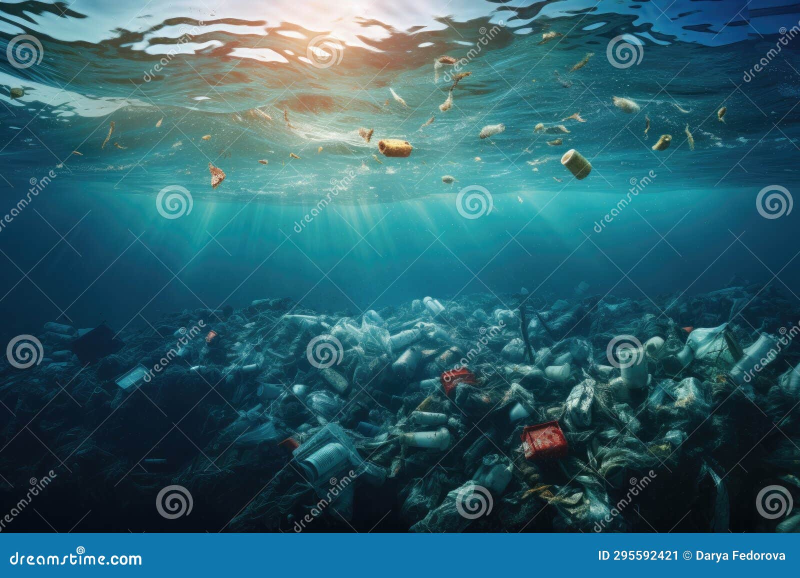 Trash Underwater in the Ocean. Problem of Pollution and Ecology of the ...