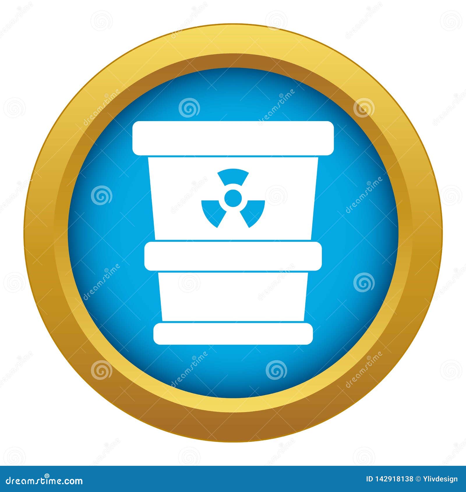Trashcan Containing Radioactive Waste Icon Blue Vector Isolated Stock ...