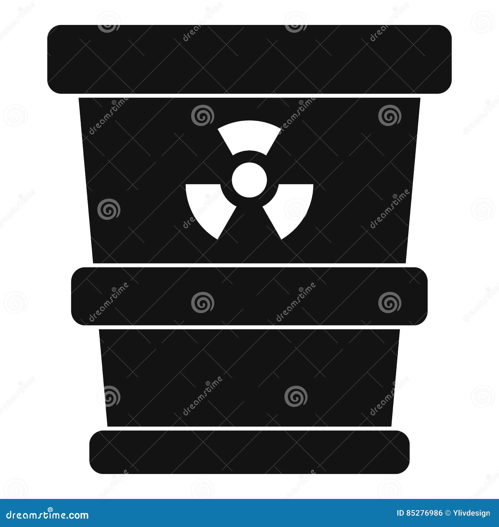 Trashcan Containing Radioactive Waste Icon Stock Vector - Illustration ...