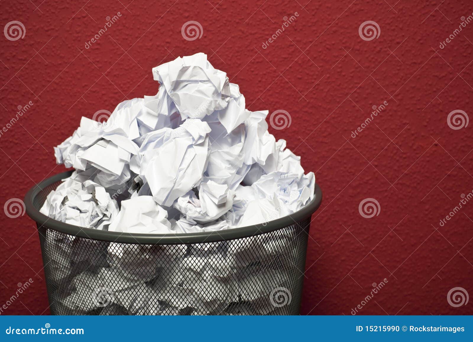 Trashcan Filled with Rumpled Paper Stock Photo - Image of idea, life ...