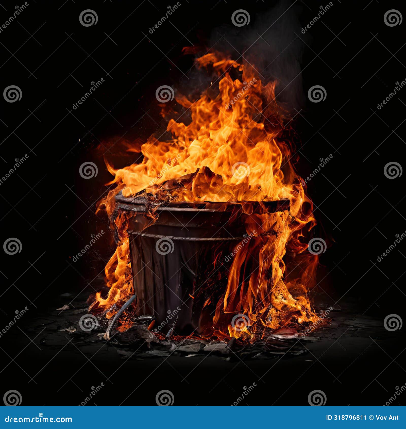 Trashcan Fire an Illegal or Dangerous Fire that is Started in Stock ...