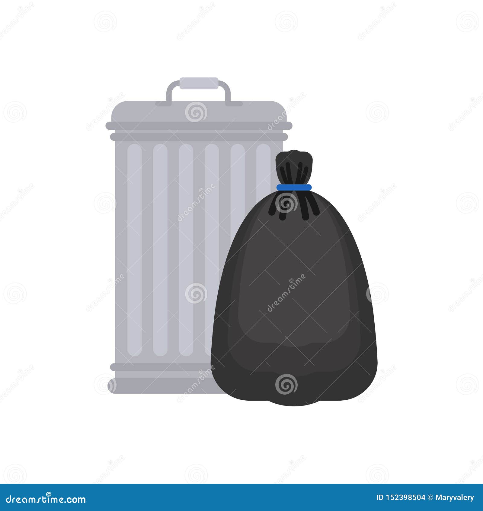 Trashcan And Garbage Bag Pattern Seamless. Trash Can And Black Sack ...