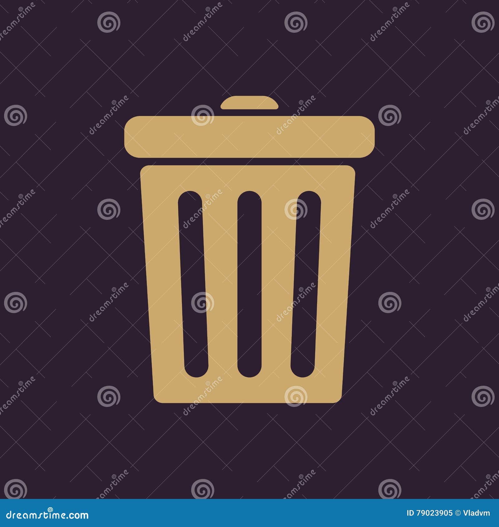The Trashcan Icon. Dustbin Symbol Stock Illustration - Illustration of ...