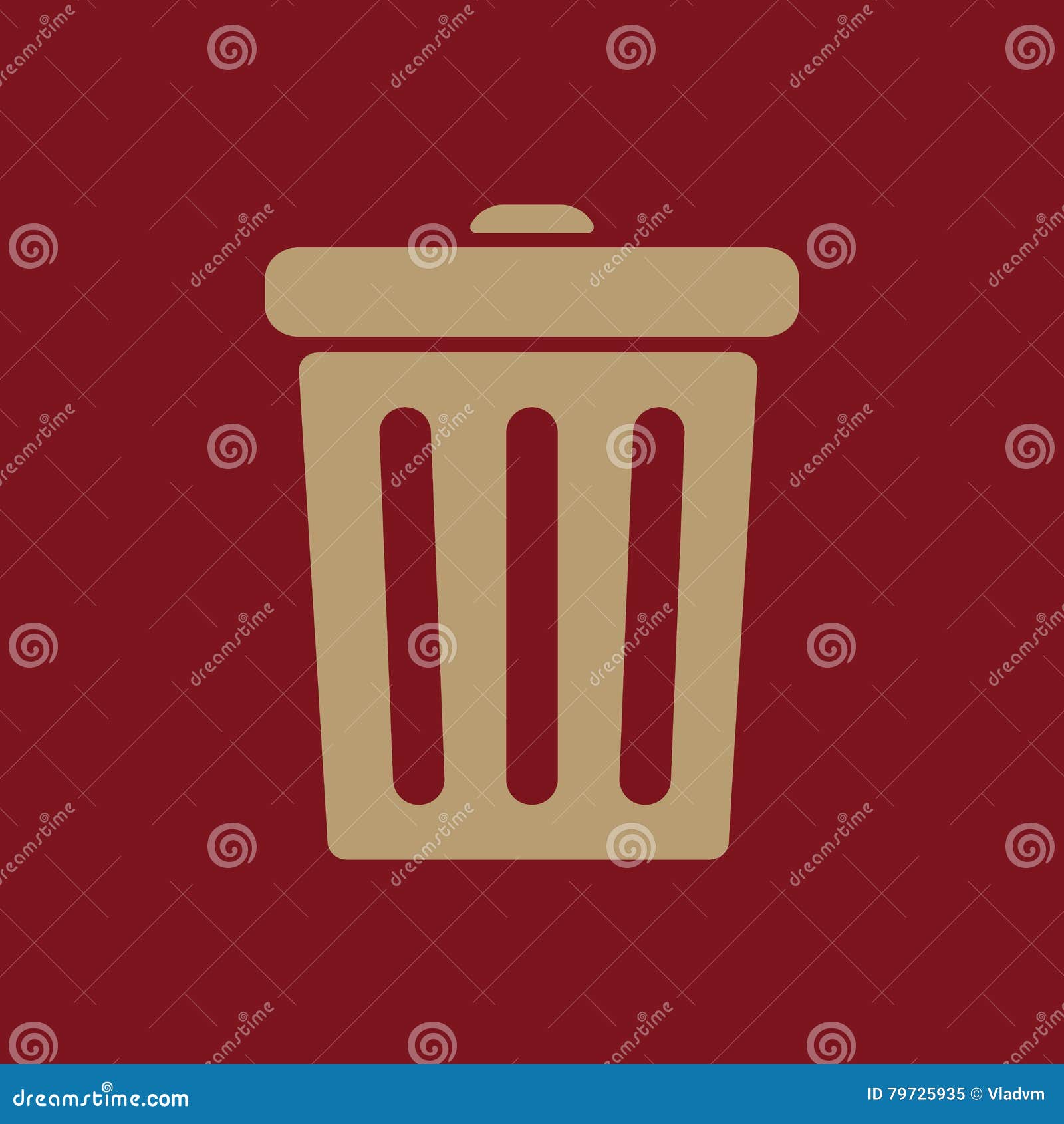 The Trashcan Icon. Dustbin Symbol Stock Vector - Illustration of ...