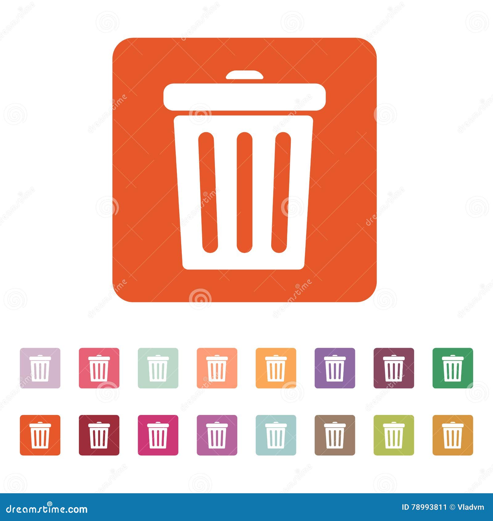 The Trashcan Icon. Dustbin Symbol Stock Vector - Illustration of ...