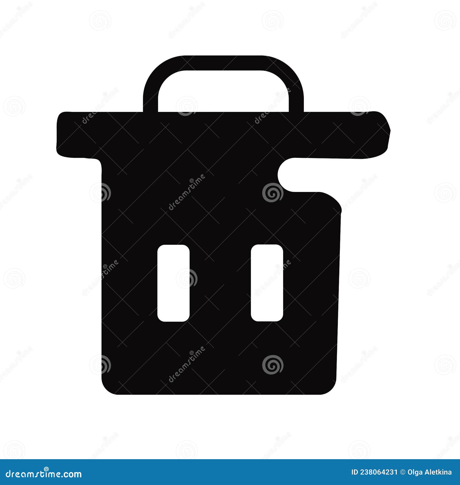 Trashcan Icon,vector Illustration. Flat Design Style. Vector Trashcan ...