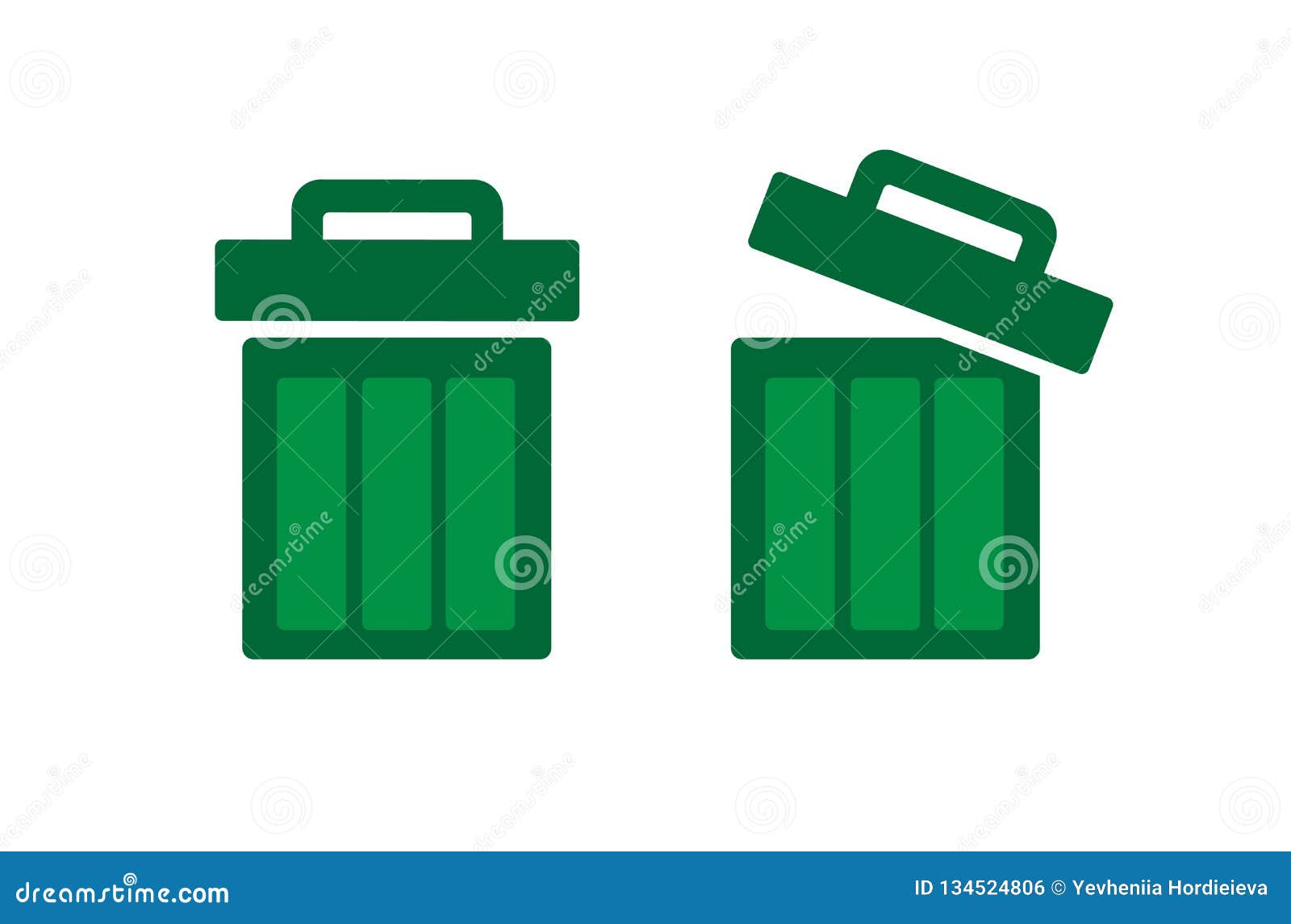 Trashcan Icon, Vector Trash Bin, Basket Vector Illustration. Garbage ...