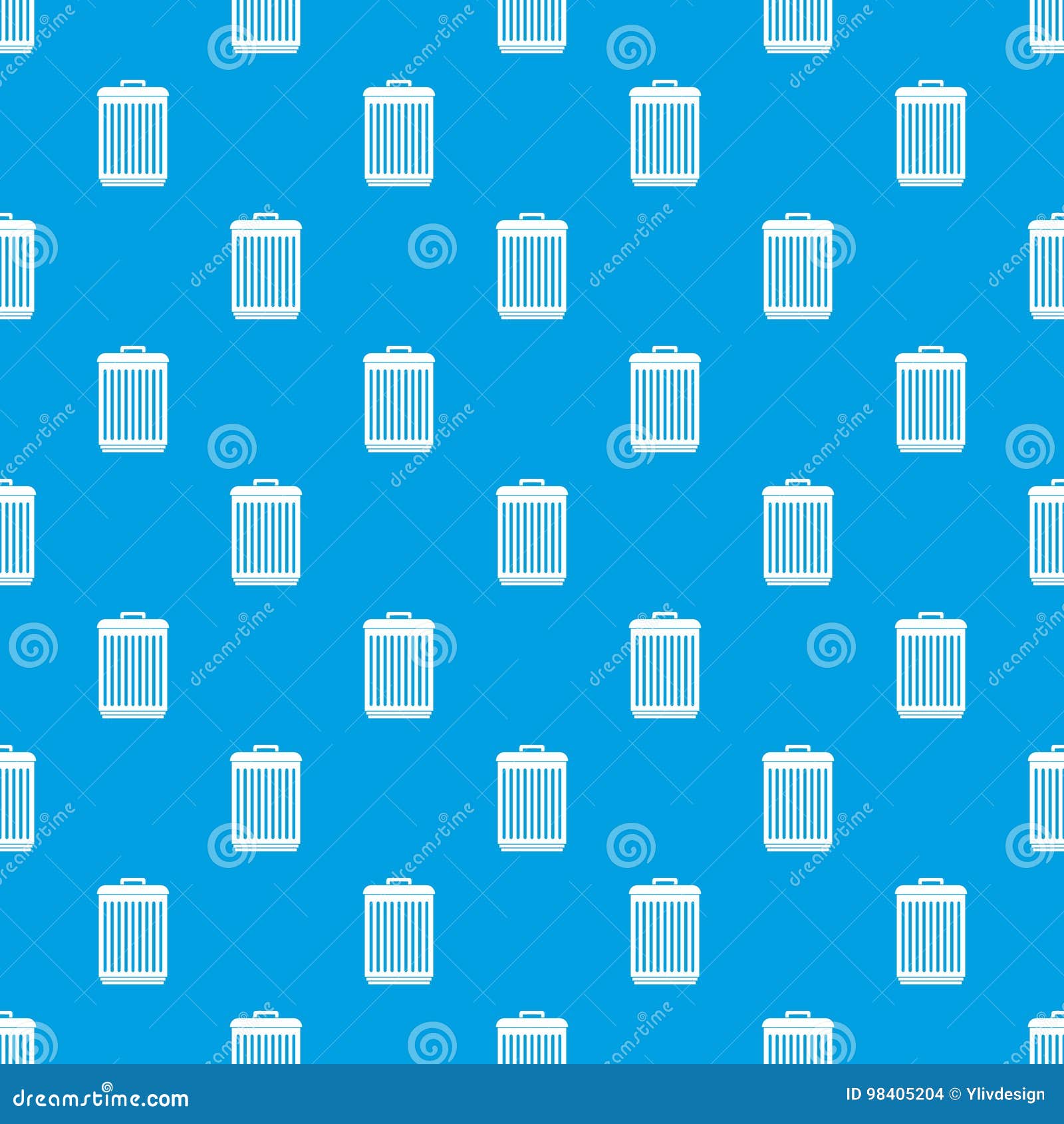 Trashcan Pattern Seamless Blue Stock Vector - Illustration of recycling ...