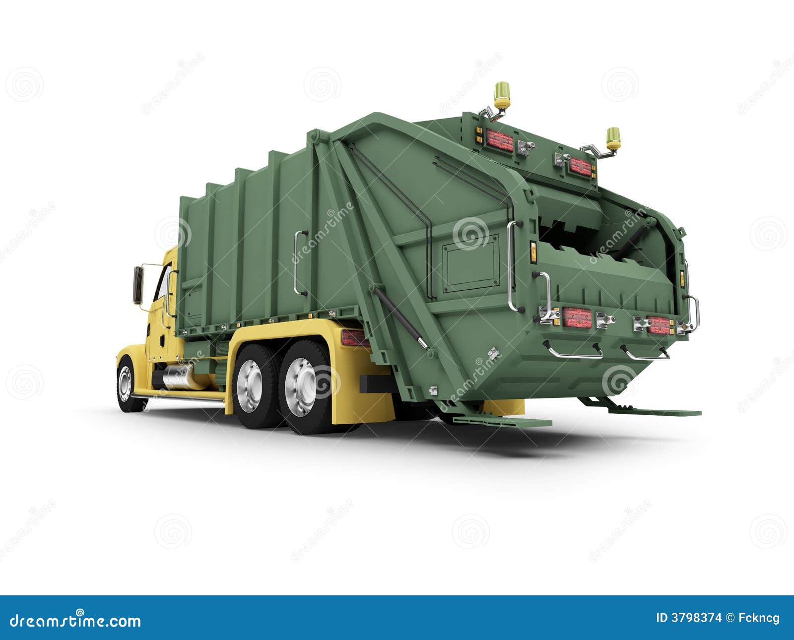 Trashcar Isolated Back View Stock Illustration - Illustration of ...