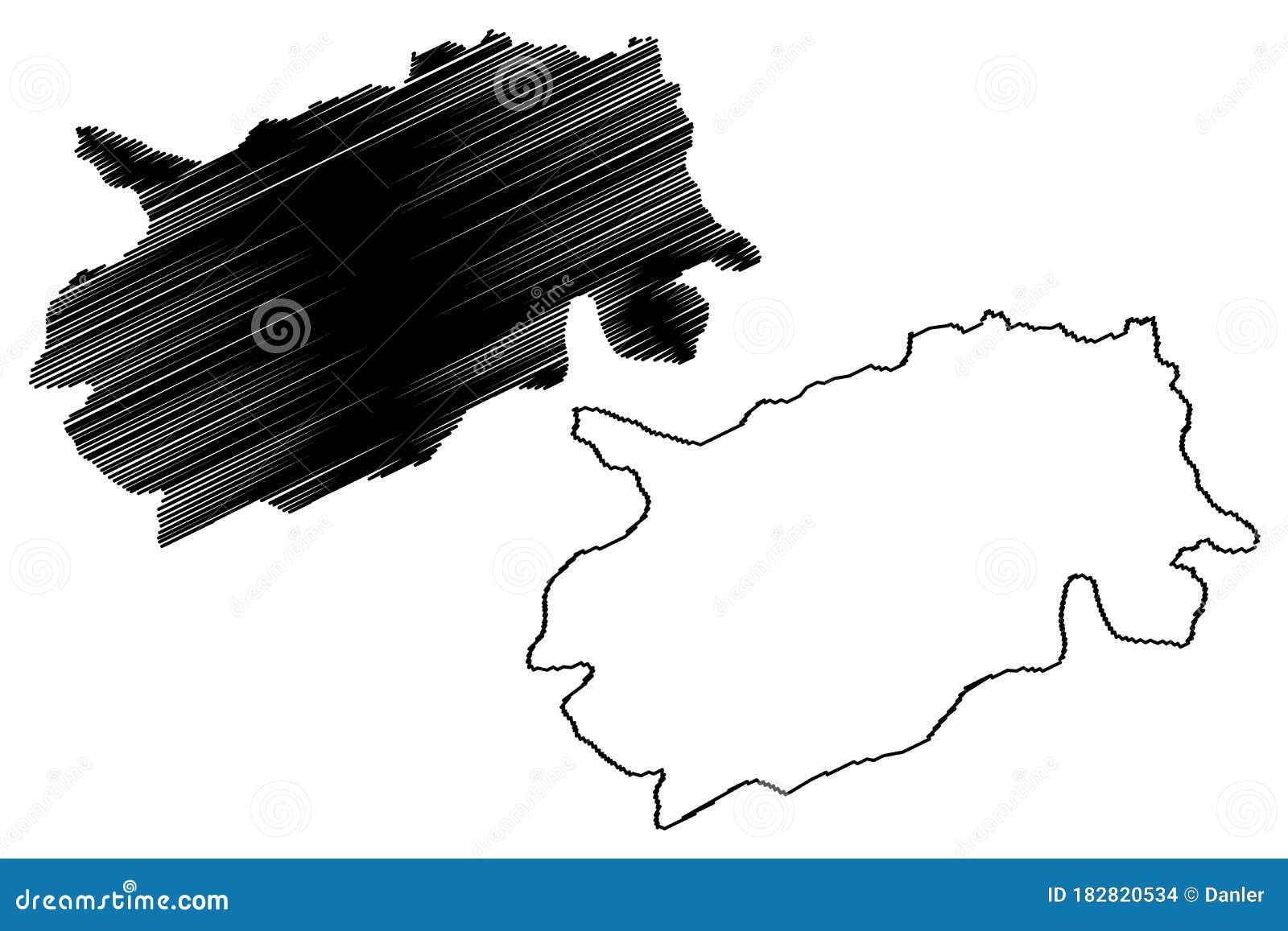 Trashigang District Districts of Bhutan, Kingdom of Bhutan Map Vector ...