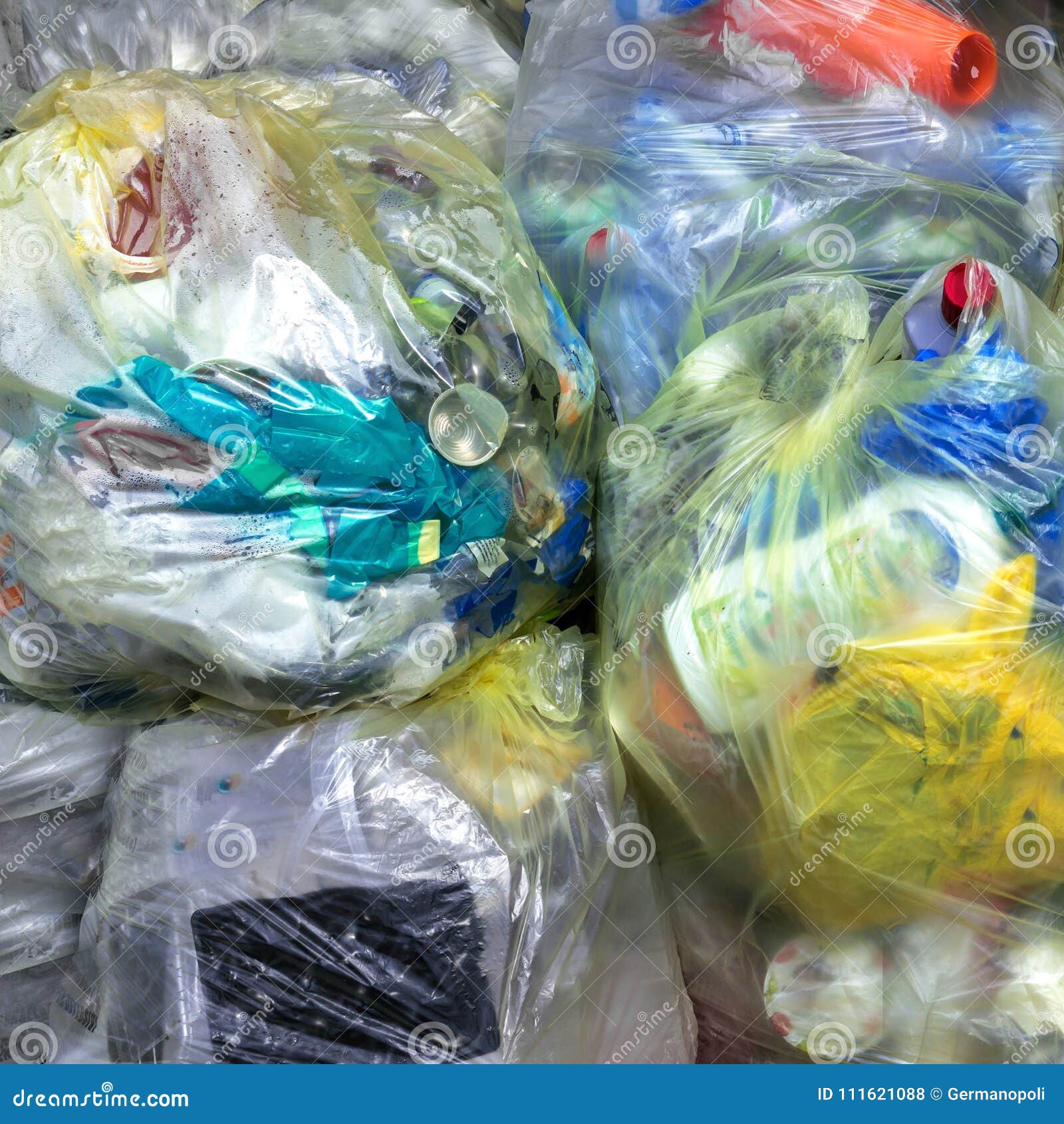 Trasparent plastic bags stock photo. Image of garbage - 111621088