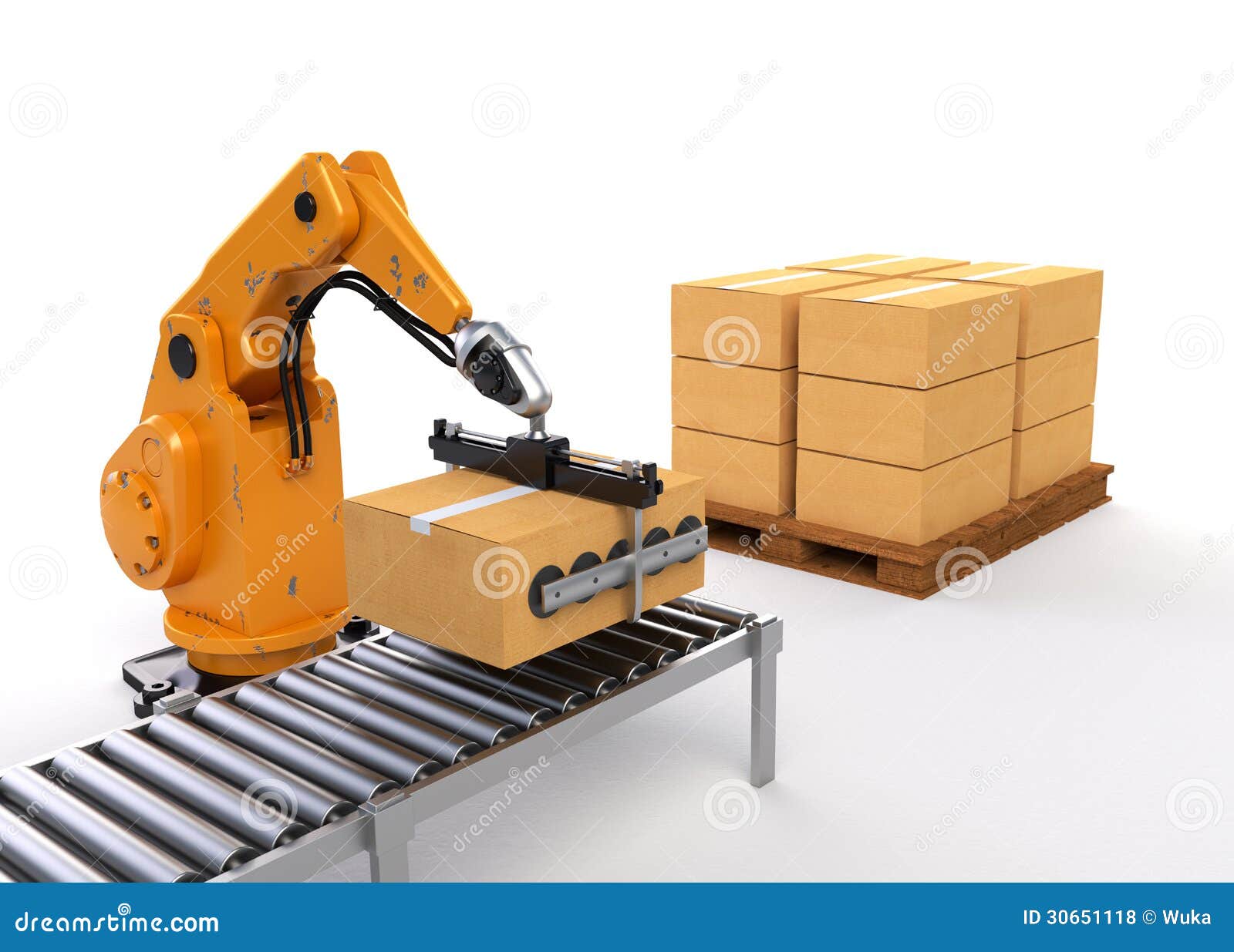 Trasporto Con Palette Robot Fotografia Stock - Immagine di magazzino ...