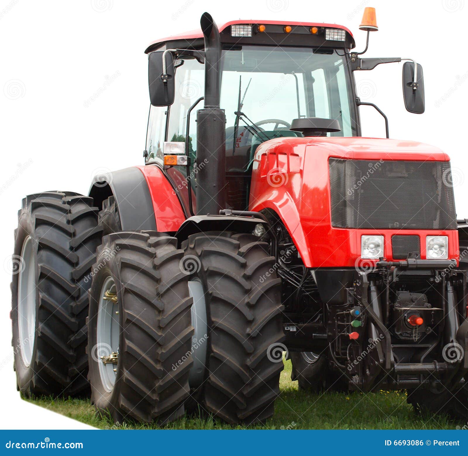 Trator Vermelho Novo Com Rodas Dobro Foto de Stock - Imagem de vermelho ...