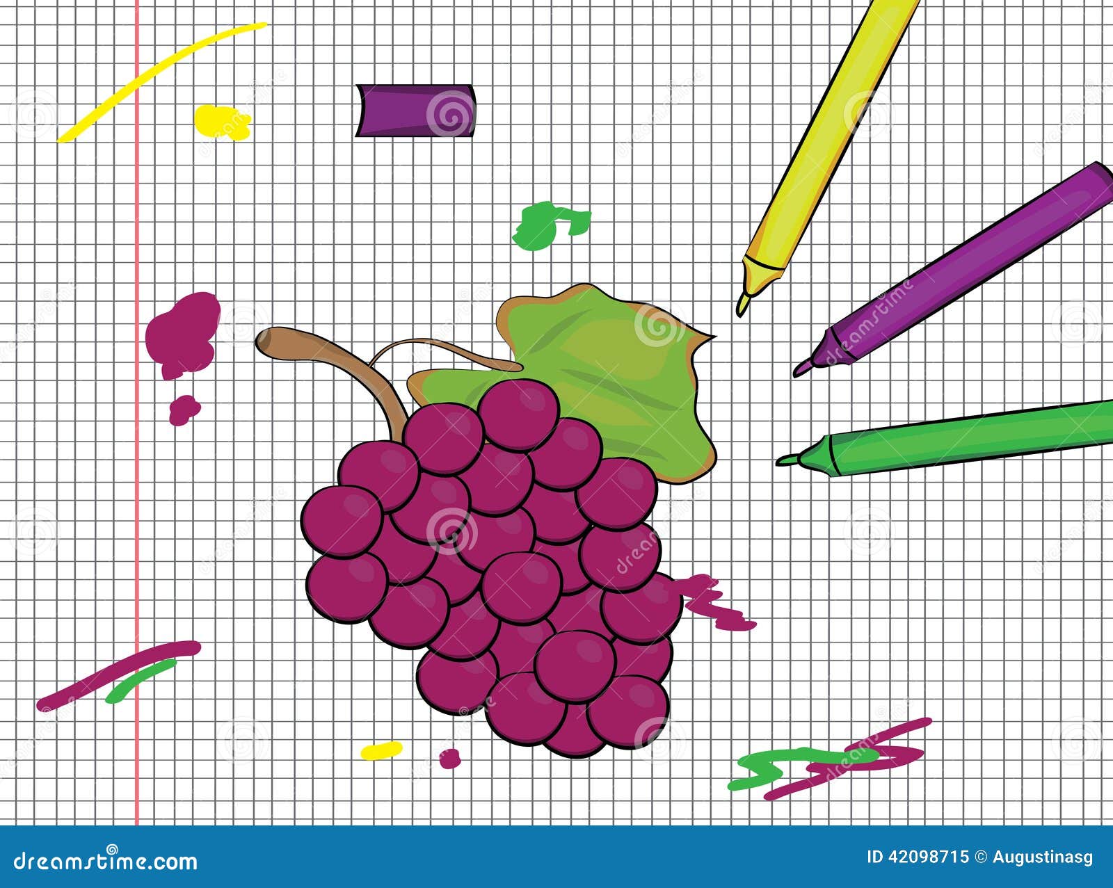 Trauben Gemalt Auf Papper Muster Stock Abbildung - Illustration von ...