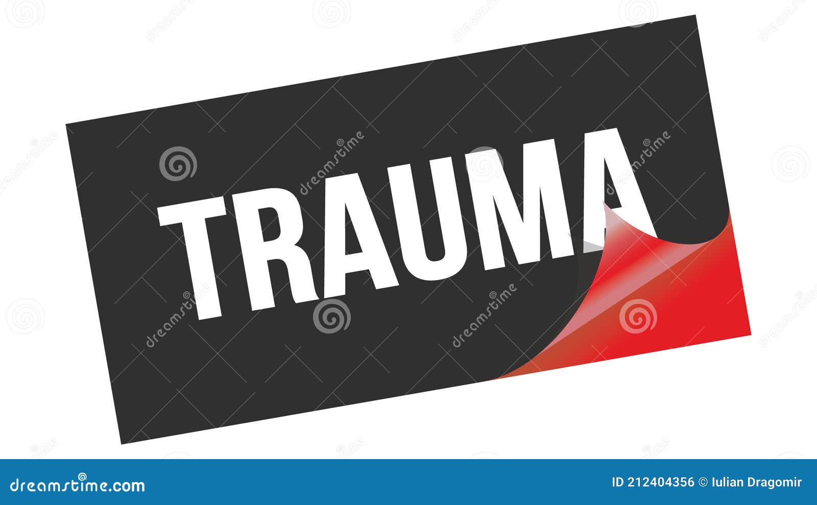 TRAUMA Text on Black Red Sticker Stamp Stock Illustration ...