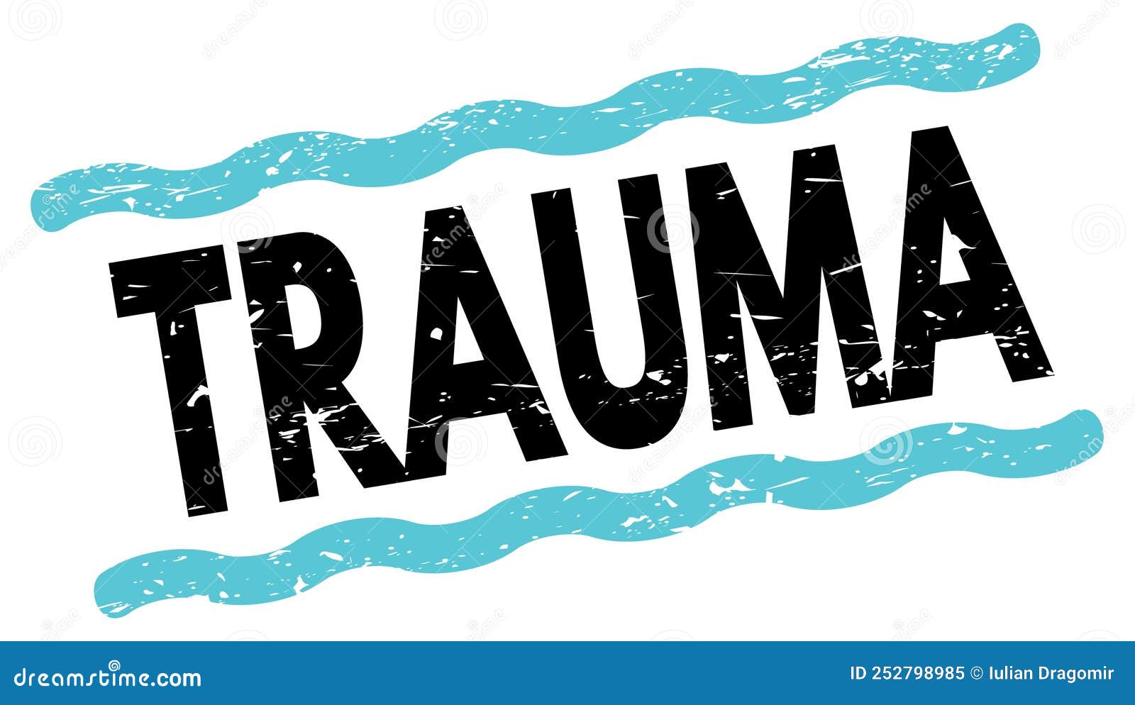 TRAUMA Text on Blue-black Lines Stamp Sign Stock Illustration ...