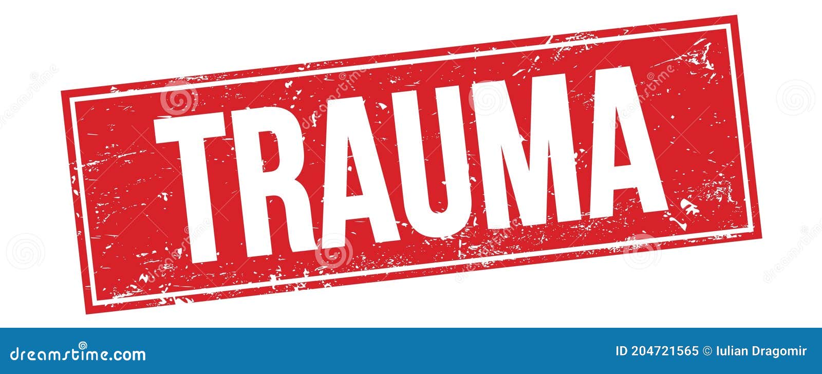 TRAUMA Text on Red Grungy Rectangle Stamp Stock Illustration ...