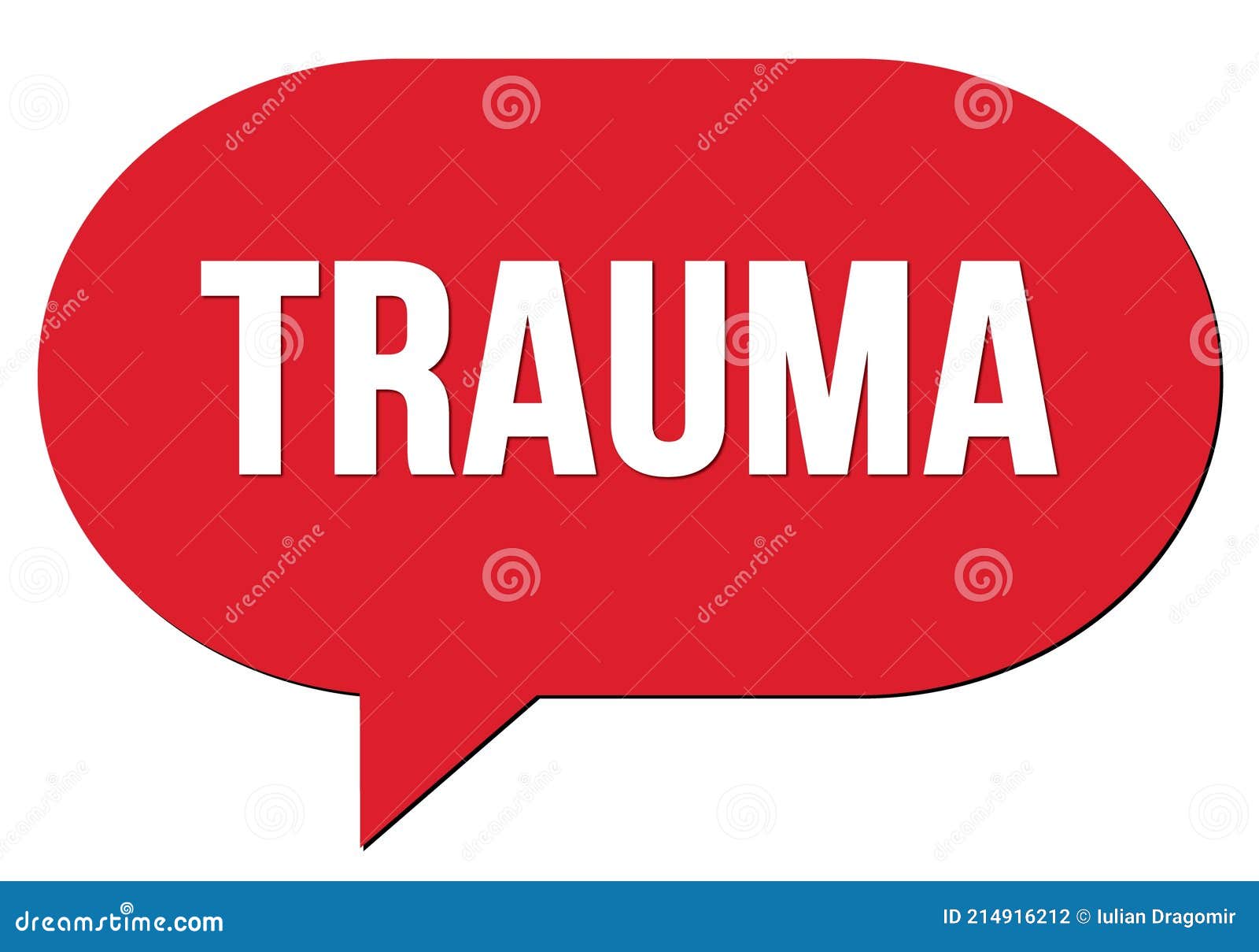 TRAUMA Text Written in a Red Speech Bubble Stock Illustration ...