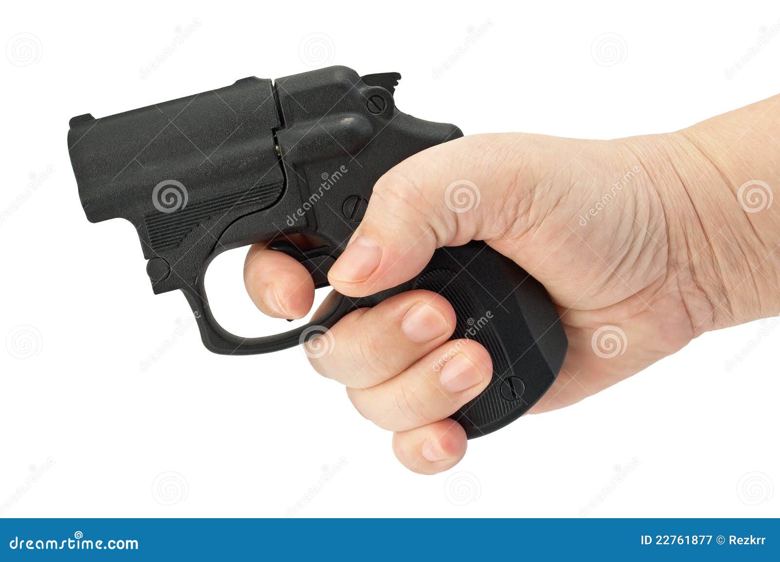 Traumatic Pistol in His Hand Stock Image - Image of trigger, background ...