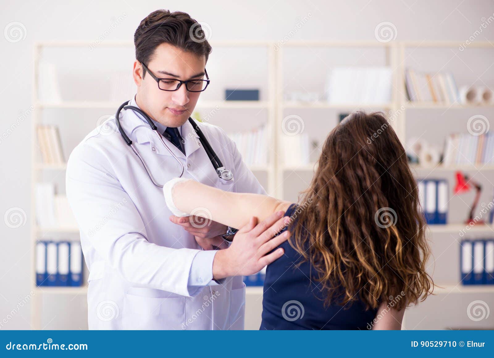 The Traumatologist is Taking Care of the Patient Stock Photo - Image of ...