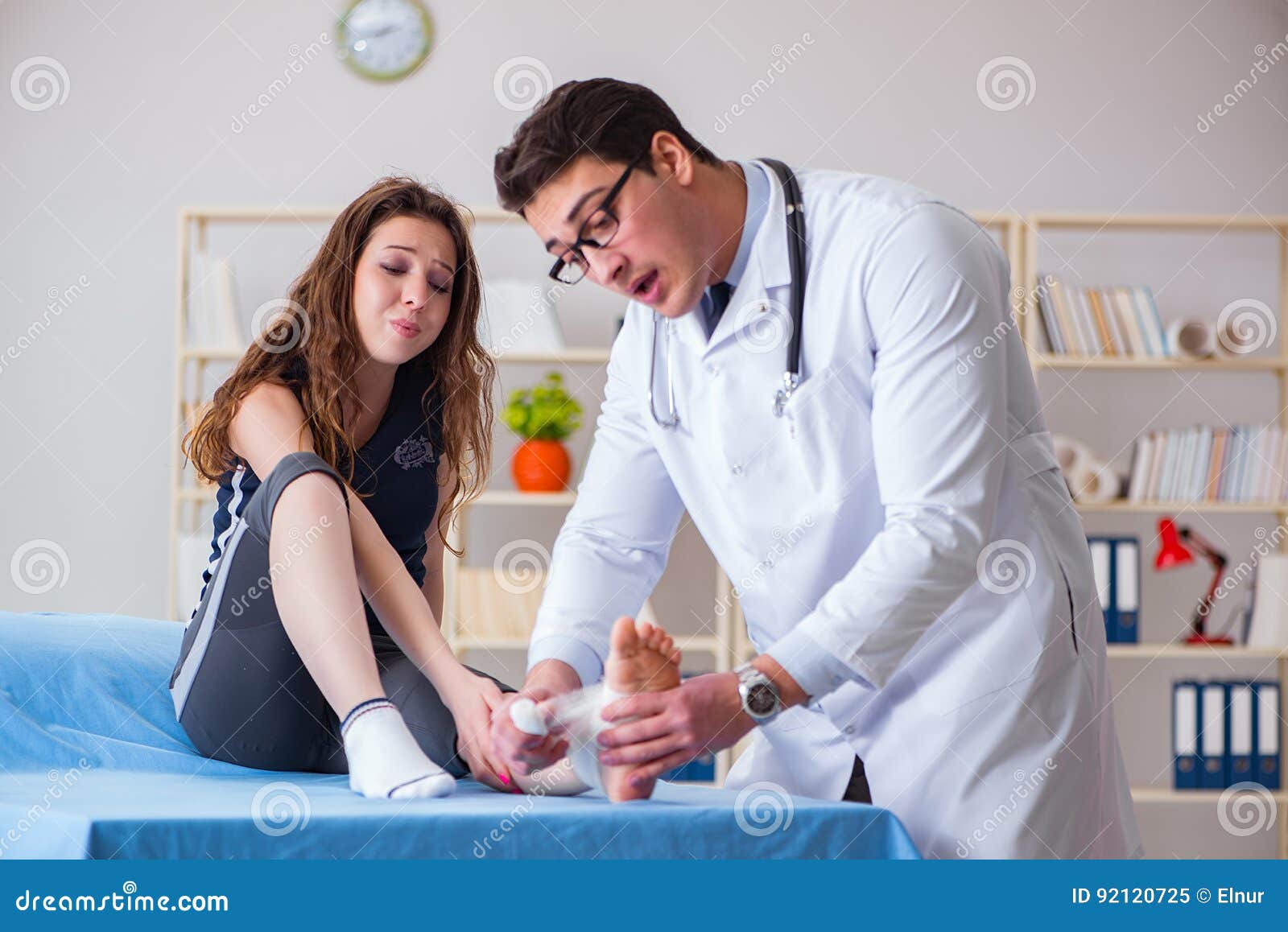 The Traumatologist is Taking Care of the Patient Stock Image - Image of ...