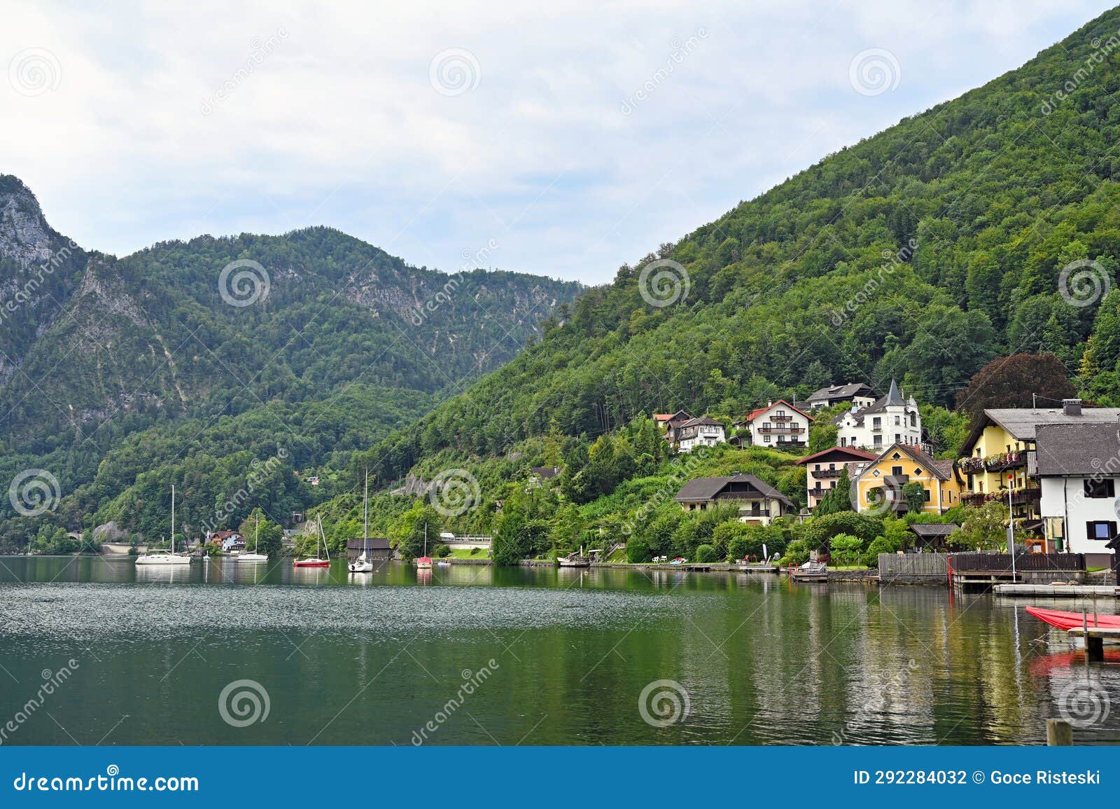 Traunkirchen on Lake Traun Traunsee Stock Photo - Image of traun, view ...