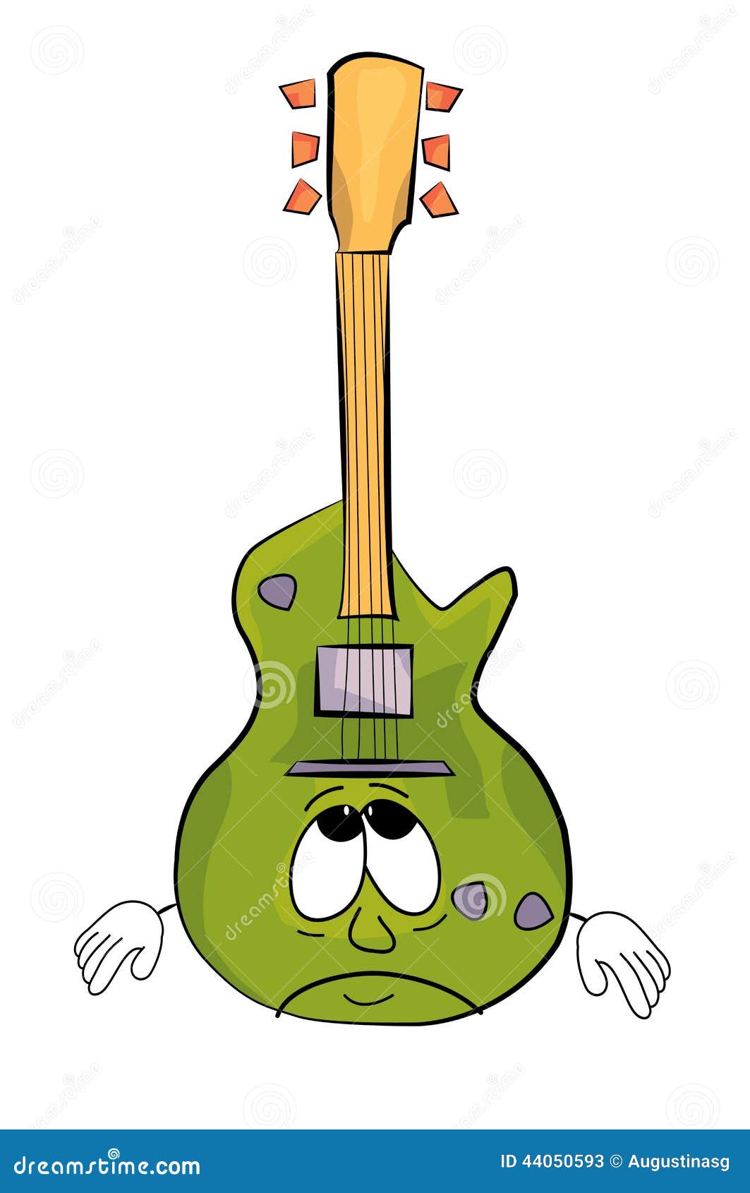 Traurige E-Gitarren-Karikatur Stock Abbildung - Illustration von abbildung, getrennt: 44050593