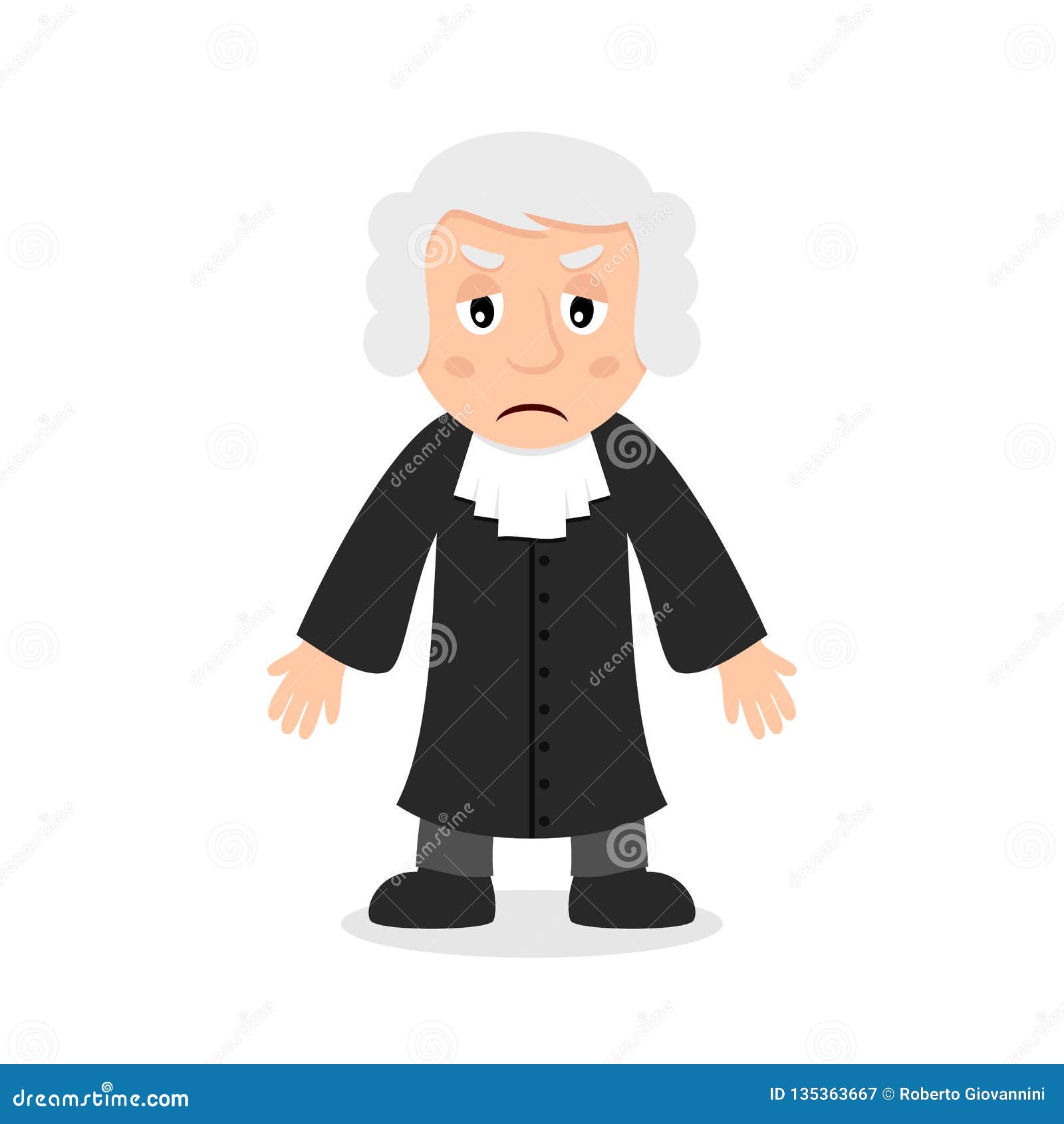 Trauriger Richter Cartoon Character Vektor Abbildung - Illustration von ...