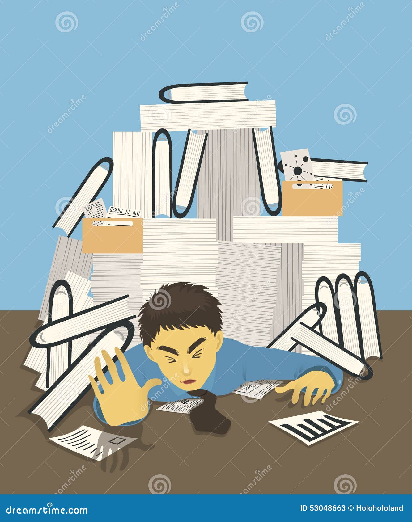 Travailler dur illustration de vecteur. Illustration du occupé - 53048663