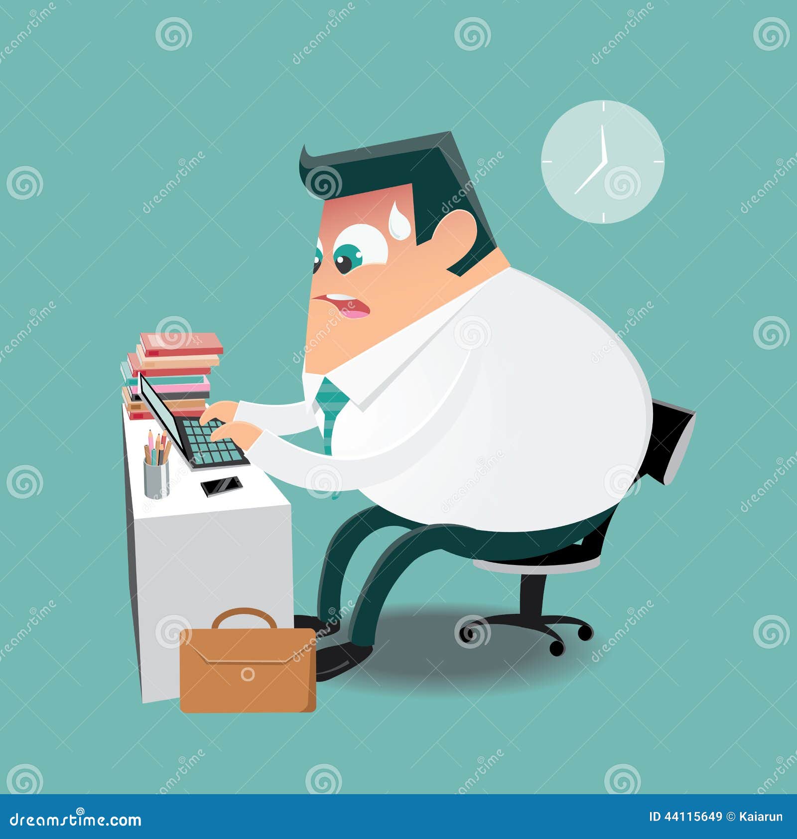 Travailler Dur Dans Le Bureau Illustration de Vecteur - Illustration du ...