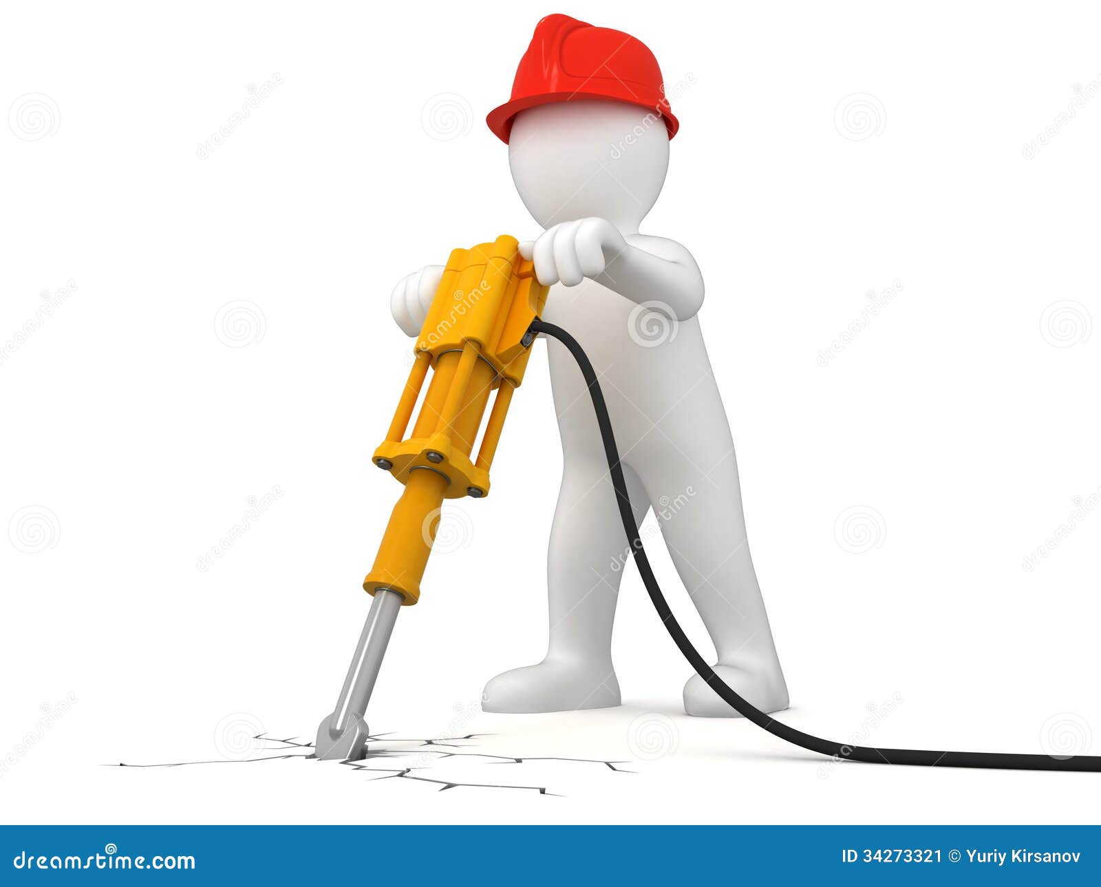 Travailleur Avec Le Marteau Piqueur Illustration Stock - Illustration ...