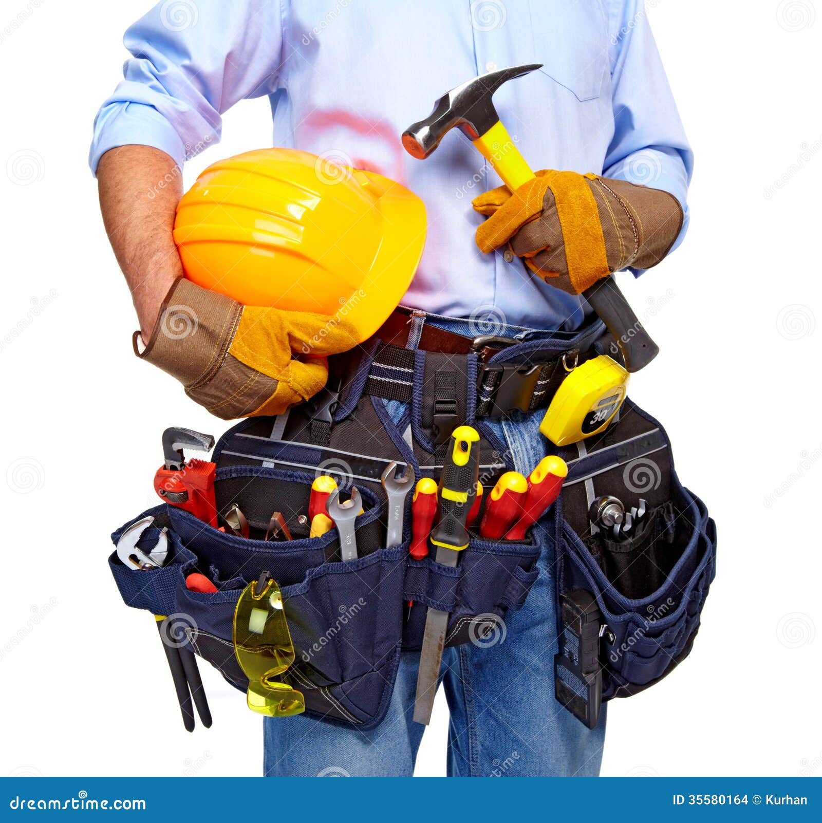 Travailleur Avec Une Ceinture D'outil. Construction. Photo stock ...