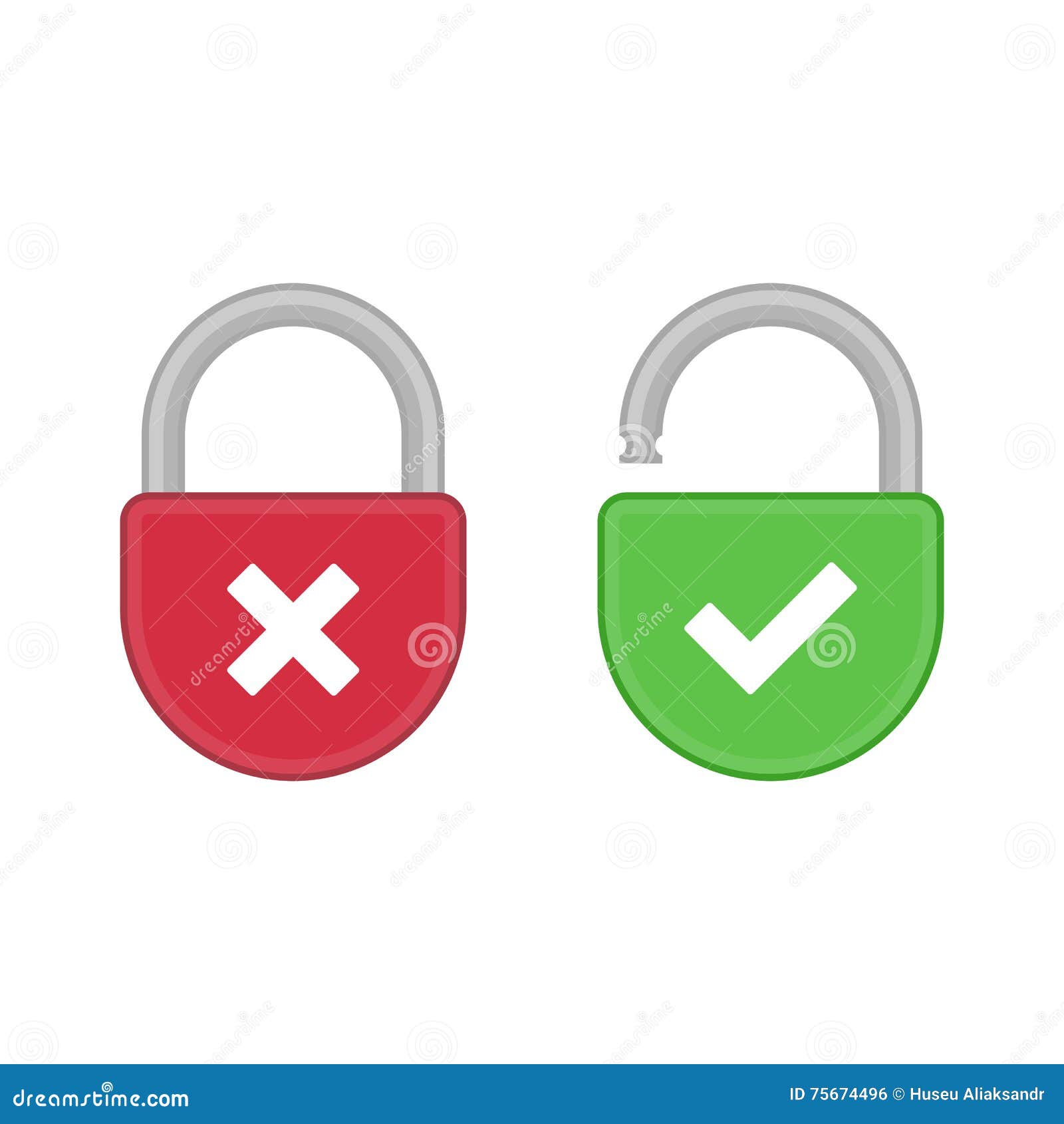 Trave O ícone Aberto E Fechado Ilustração do Vetor - Ilustração de ...