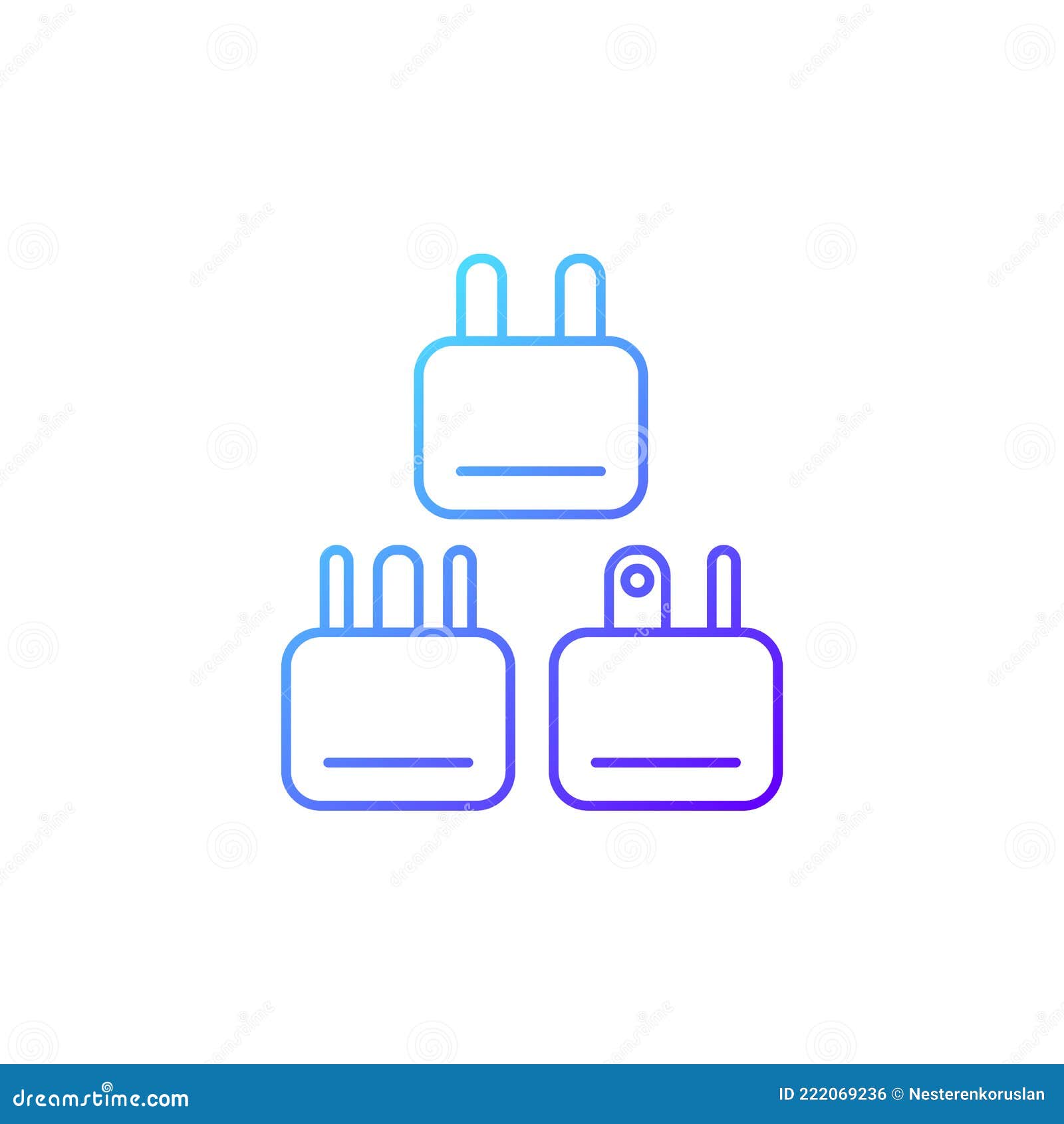 Travel Adapter Gradient Linear Vector Icon Stock Vector - Illustration ...