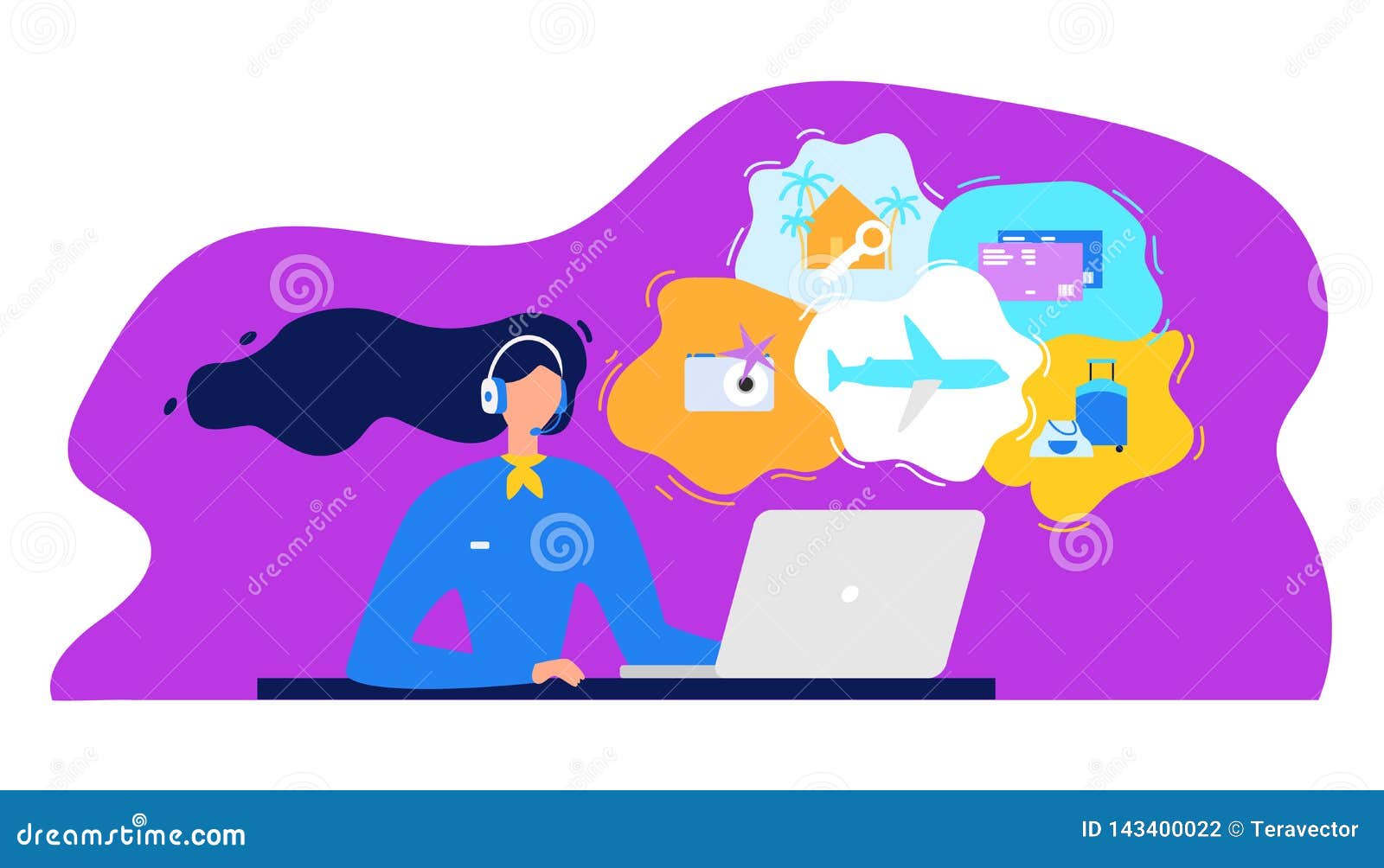 Travel Agency Call Center Flat Vector Concept Stock Vector ... Travel Agency Call Center Flat Vector Concept Stock Vector ...