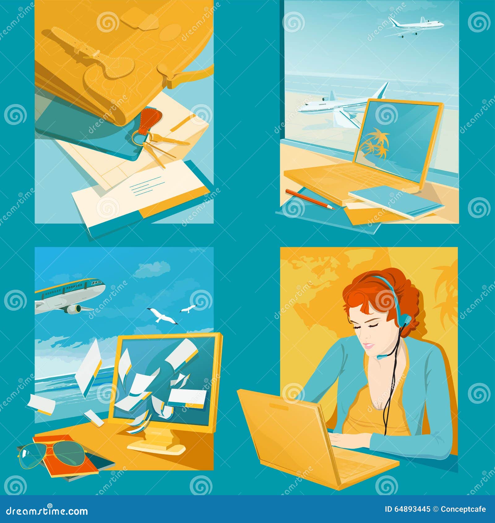 Travel Agency Illustrations Stock Vector - Illustration of flight, ride ...