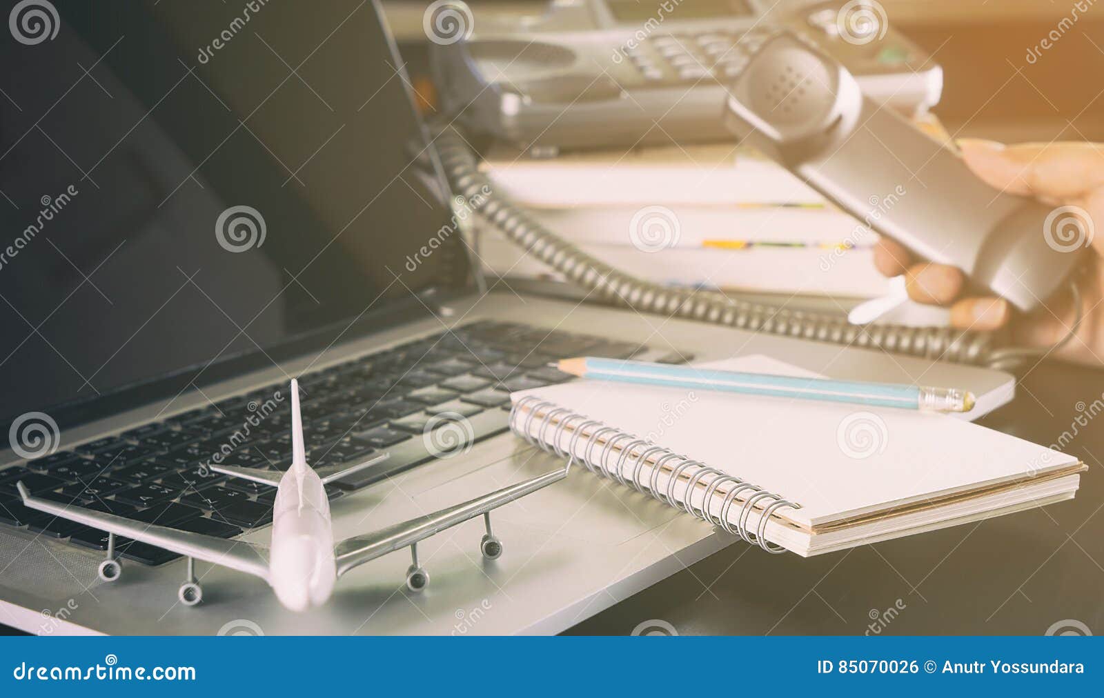 Travel Agency is Taking Call for Flight Booking Stock Photo - Image of ...