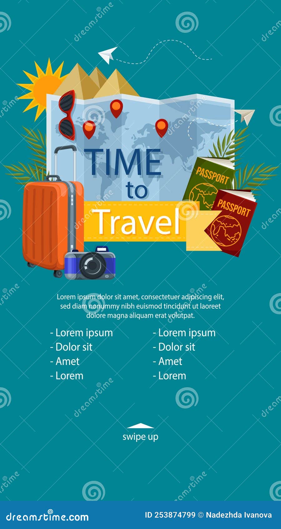 Travel Agency Template Design Vector Illustration. Stock Vector ...