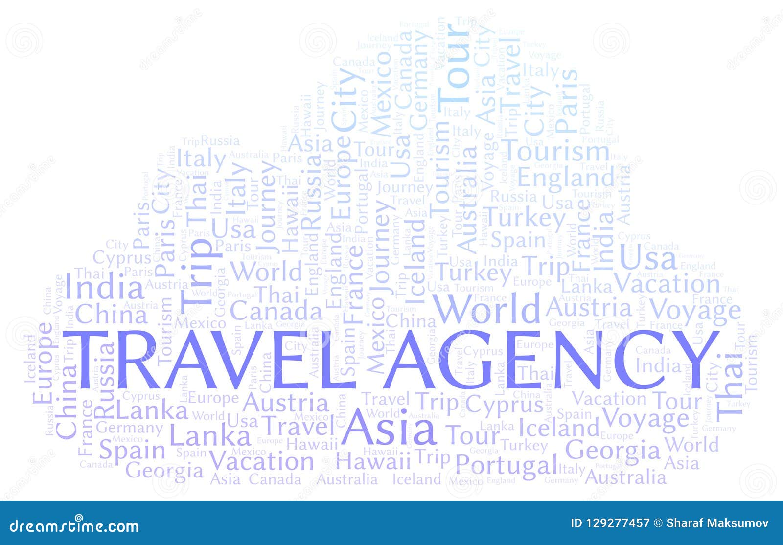 Travel Agency word cloud. stock illustration. Illustration of font ...