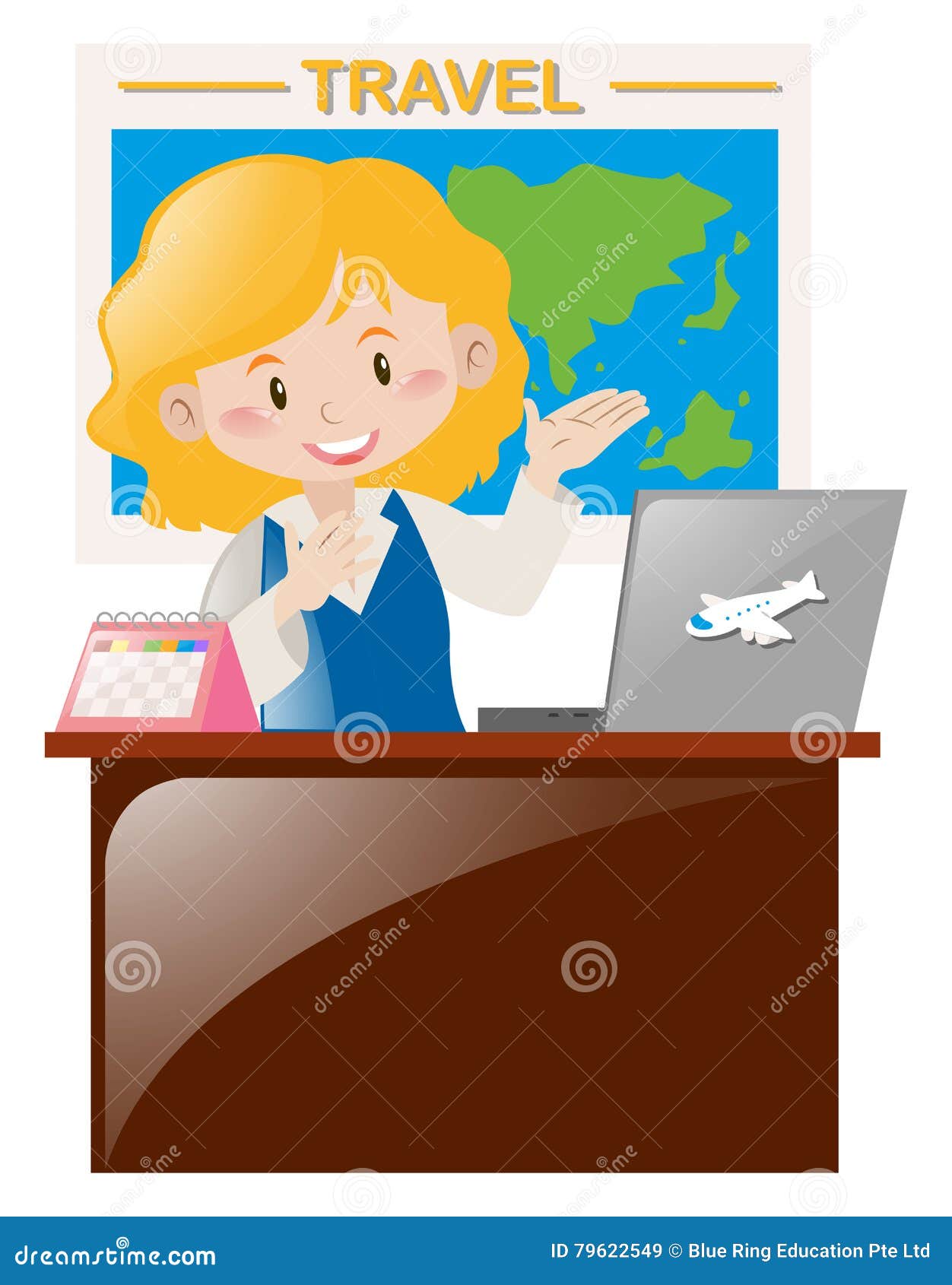 Travel Agency Working at the Office Stock Vector - Illustration of ...